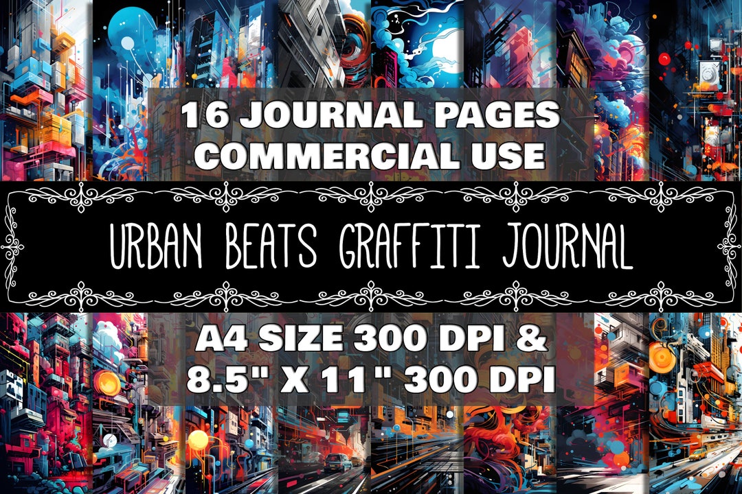 Digital Journal Graffiti Pattern Instant Download Printable Journal ...