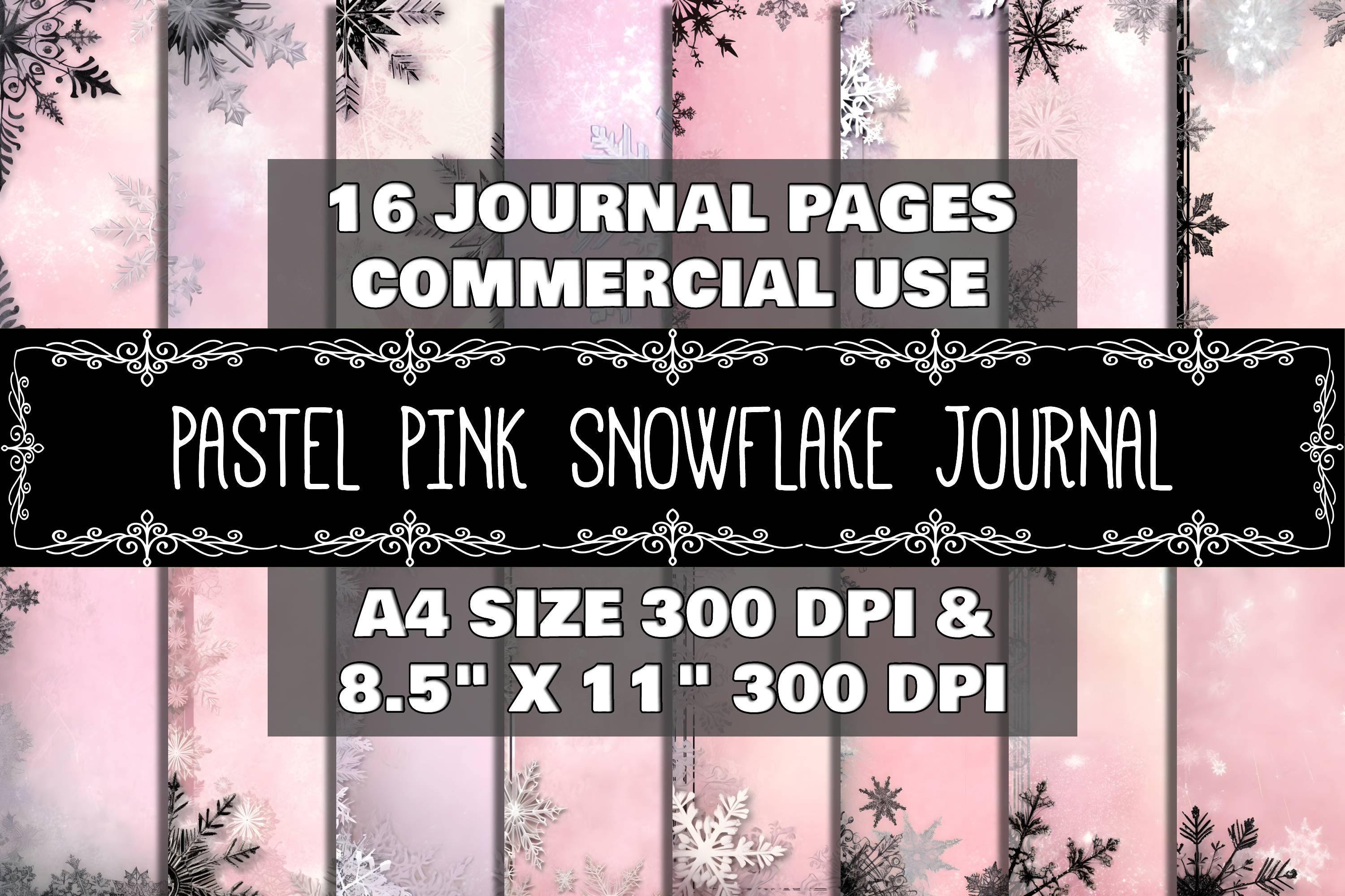 Digital Journal Snowflake Pattern Instant Download Digital Journal Pink ...