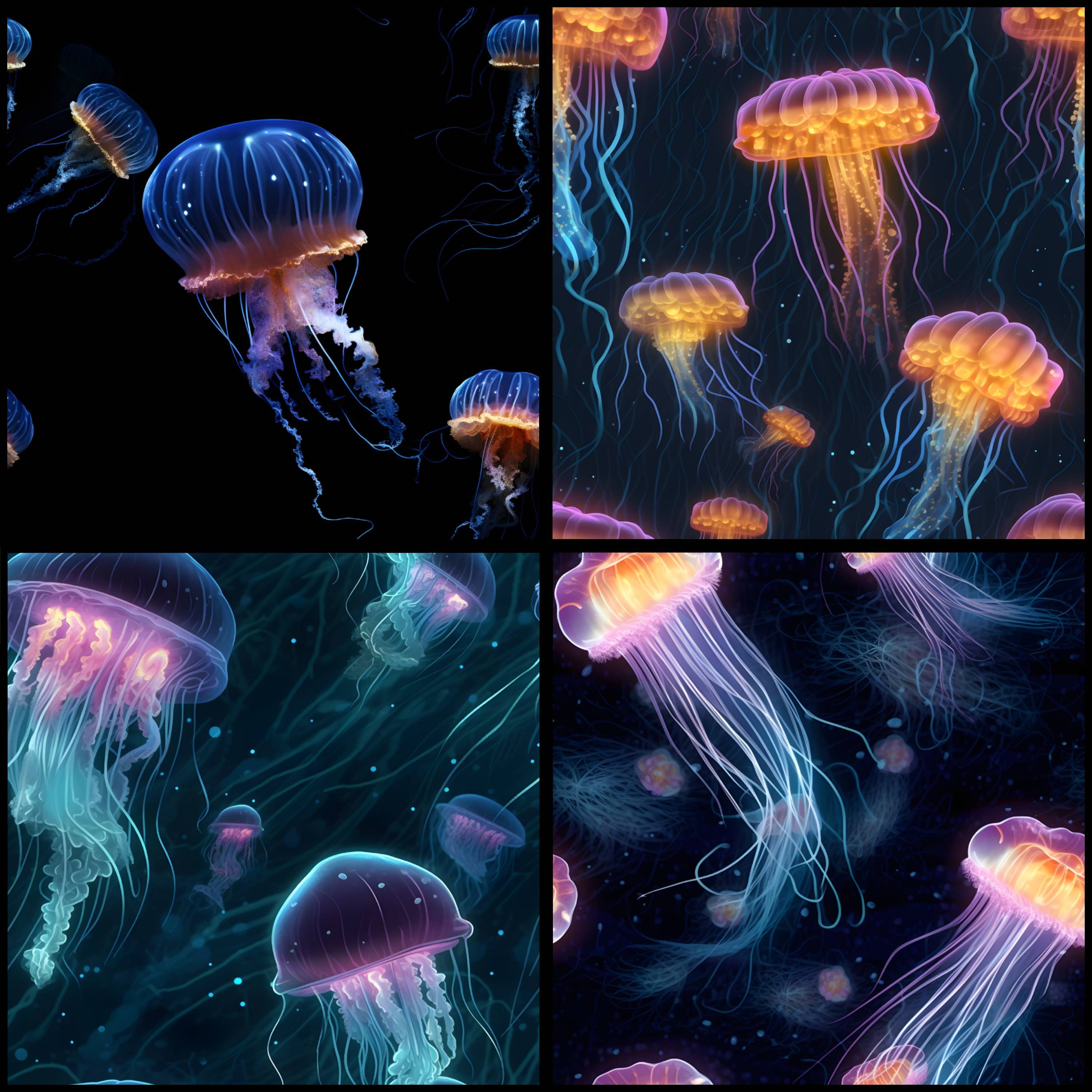 Digital Paper Jellyfish Pattern Instant Download Seamless Digital ...