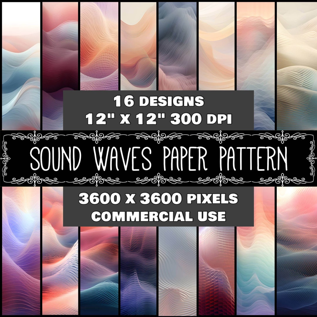 Digital Paper Soundwave Pattern Instant Download Digital Heartbeat ...