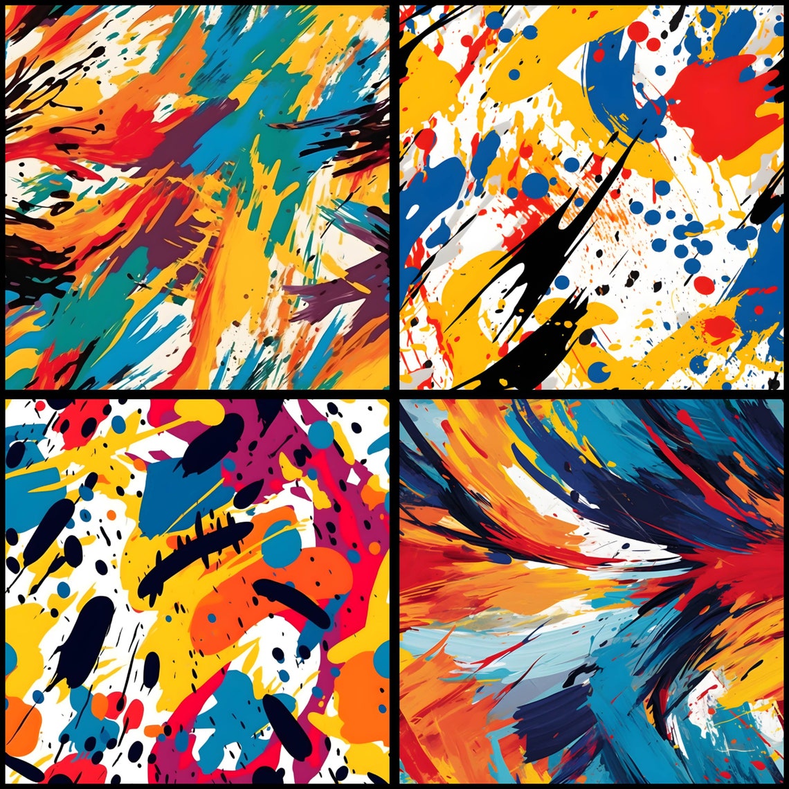 Digital Paper Expressionist Pattern Instant Download Seamless Digital ...