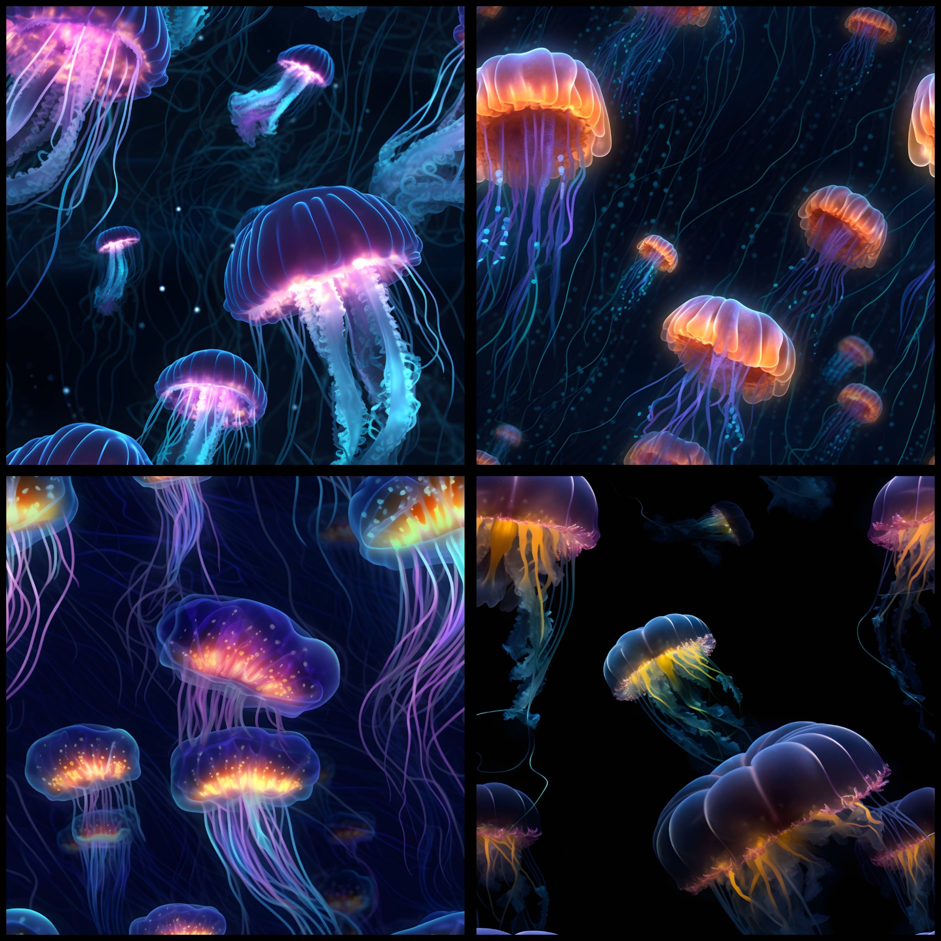 Digital Paper Jellyfish Pattern Instant Download Seamless Digital ...