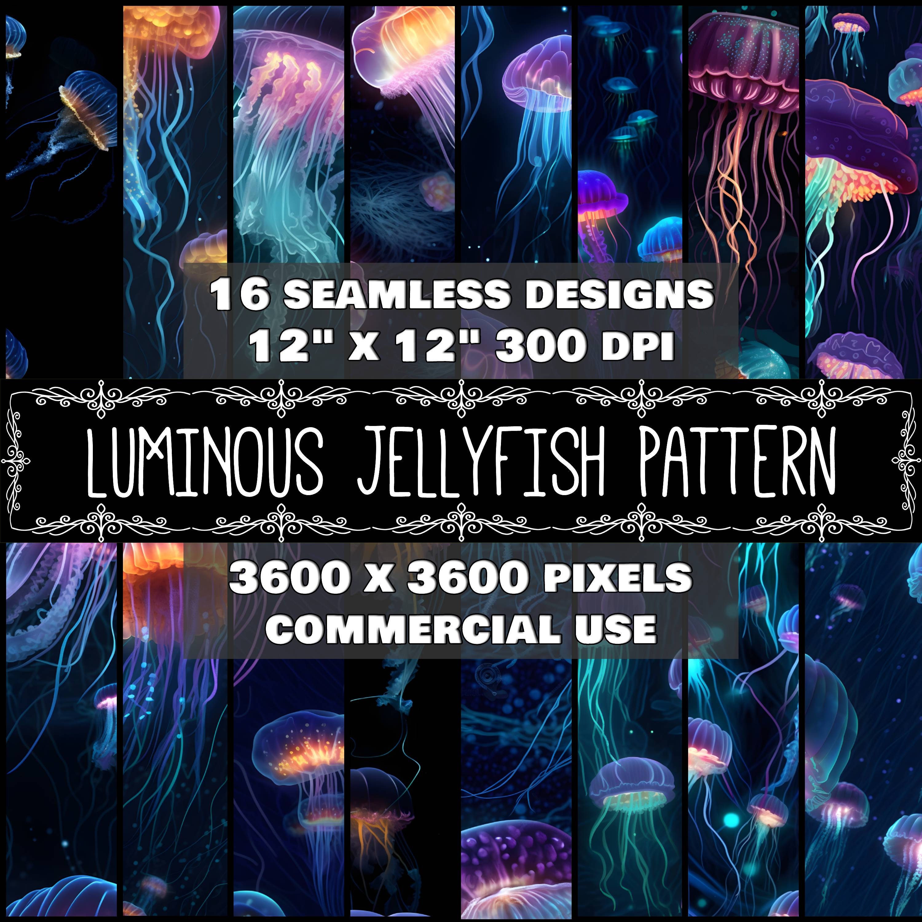 Digital Paper Jellyfish Pattern Instant Download Seamless Digital ...