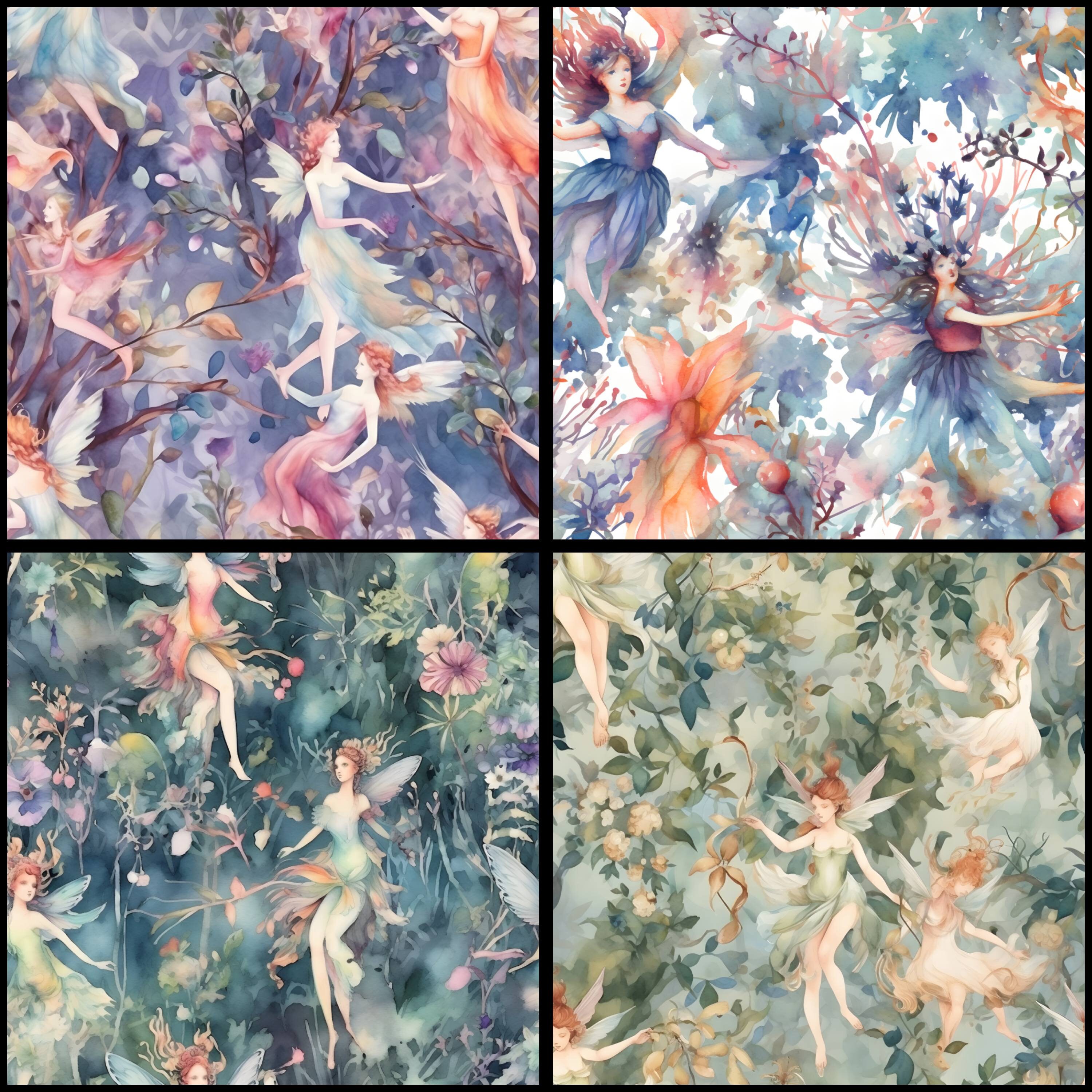 Digital Paper Fairy Pattern Instant Download Seamless Digital Garden ...