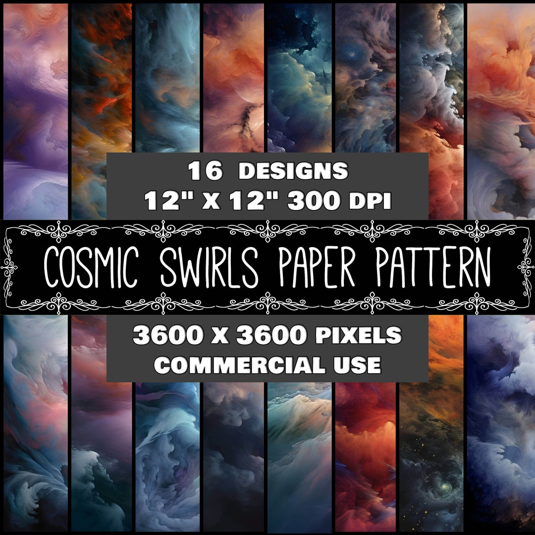 Digital Paper Cosmic Pattern Instant Download Digital Space Swirls ...