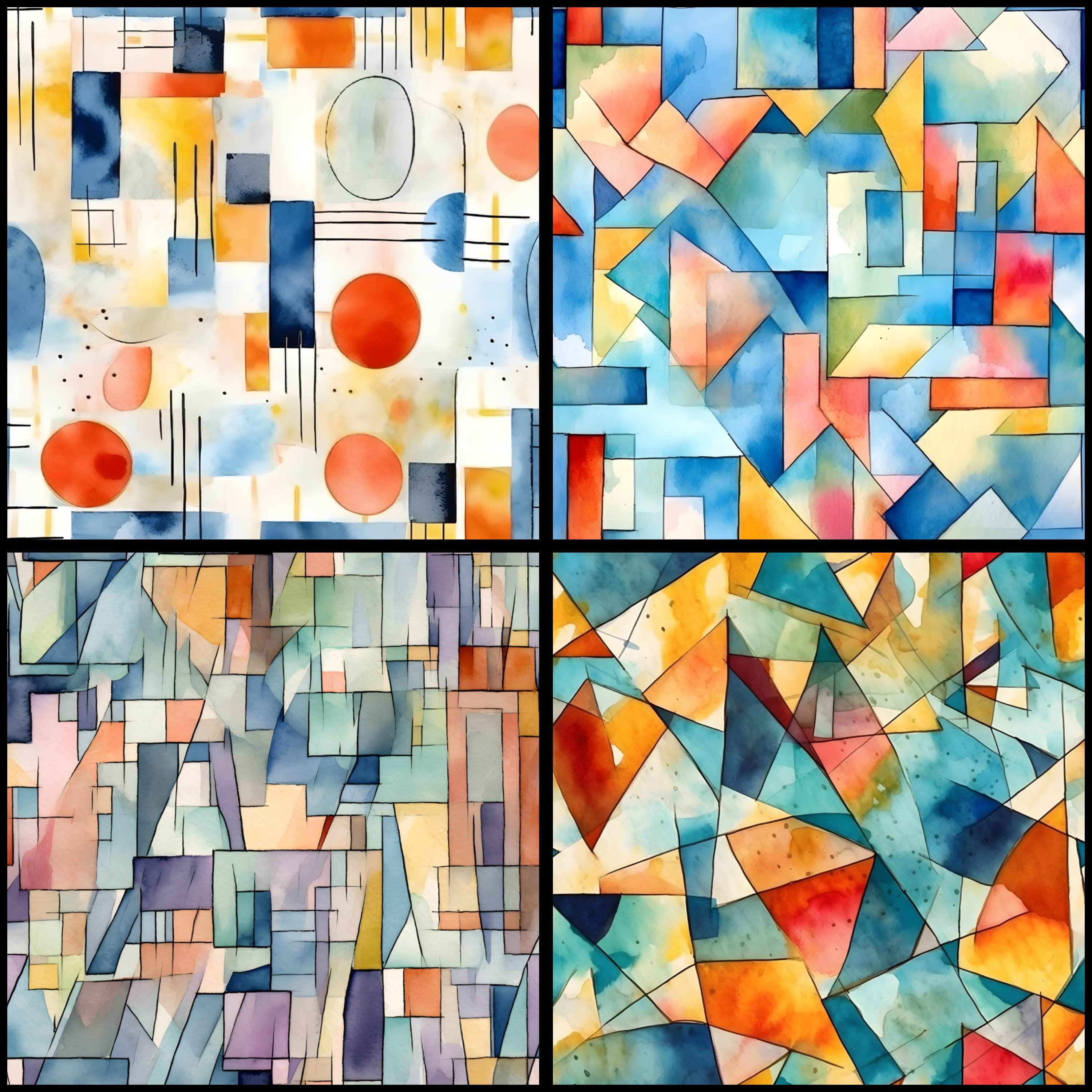 Digital Paper Cubist Pattern Instant Download Seamless Digital Cubist ...