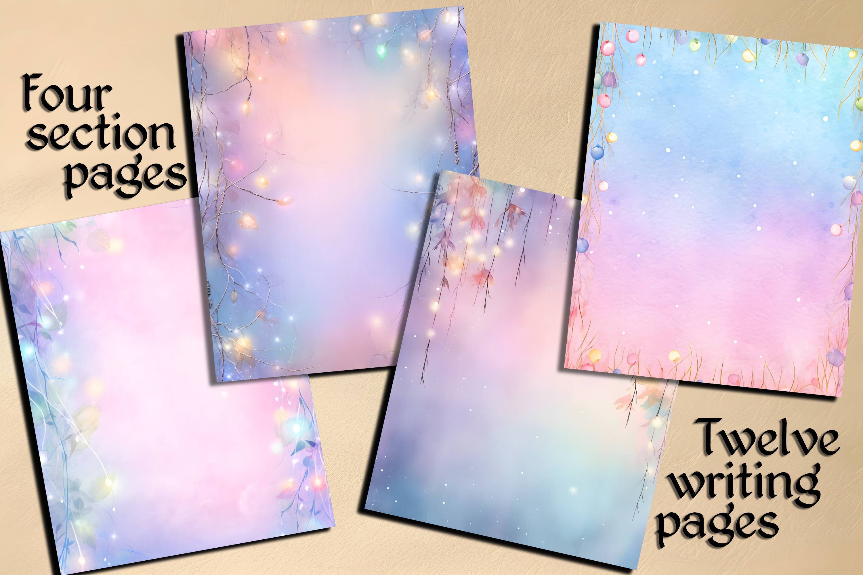 Digital Journal Fairy Lights Pattern Instant Download Digital Journal ...