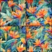 Digital Paper Bird of Paradise Pattern Instant Download Seamless ...