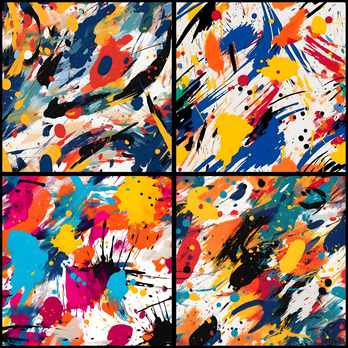 Digital Paper Expressionist Pattern Instant Download Seamless Digital ...