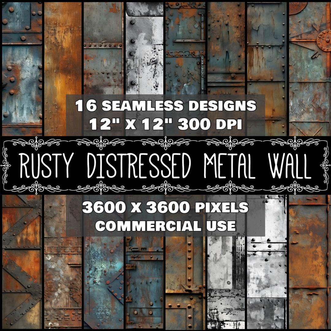 Digital Paper Distressed Metal Pattern Instant Download Seamless ...