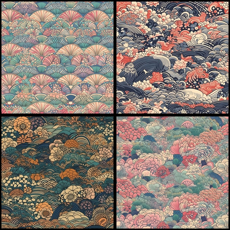 Digital Paper Chiyogami Pattern Instant Download Seamless Chiyogami ...