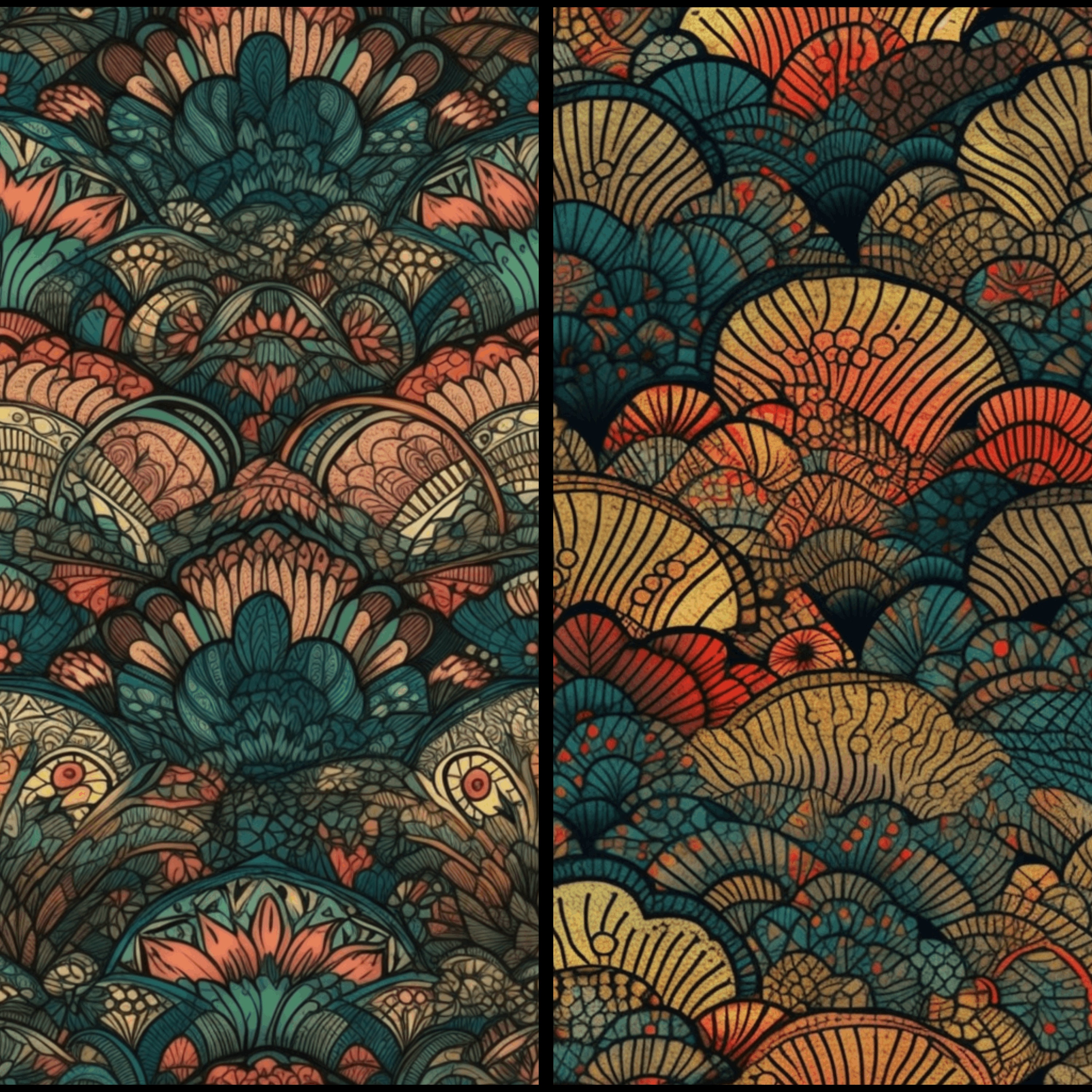 Digital Paper Scallop Pattern Instant Download Seamless Digital Scallop ...