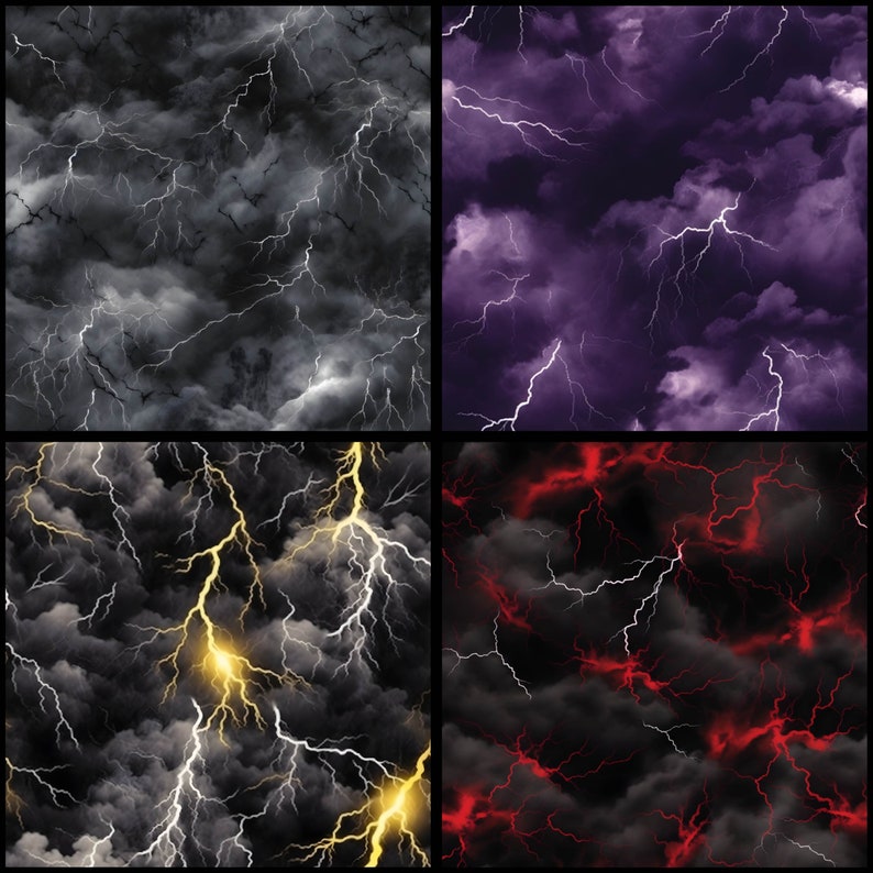 Digital Paper Lightning Bolt Pattern Instant Download Seamless Digital ...