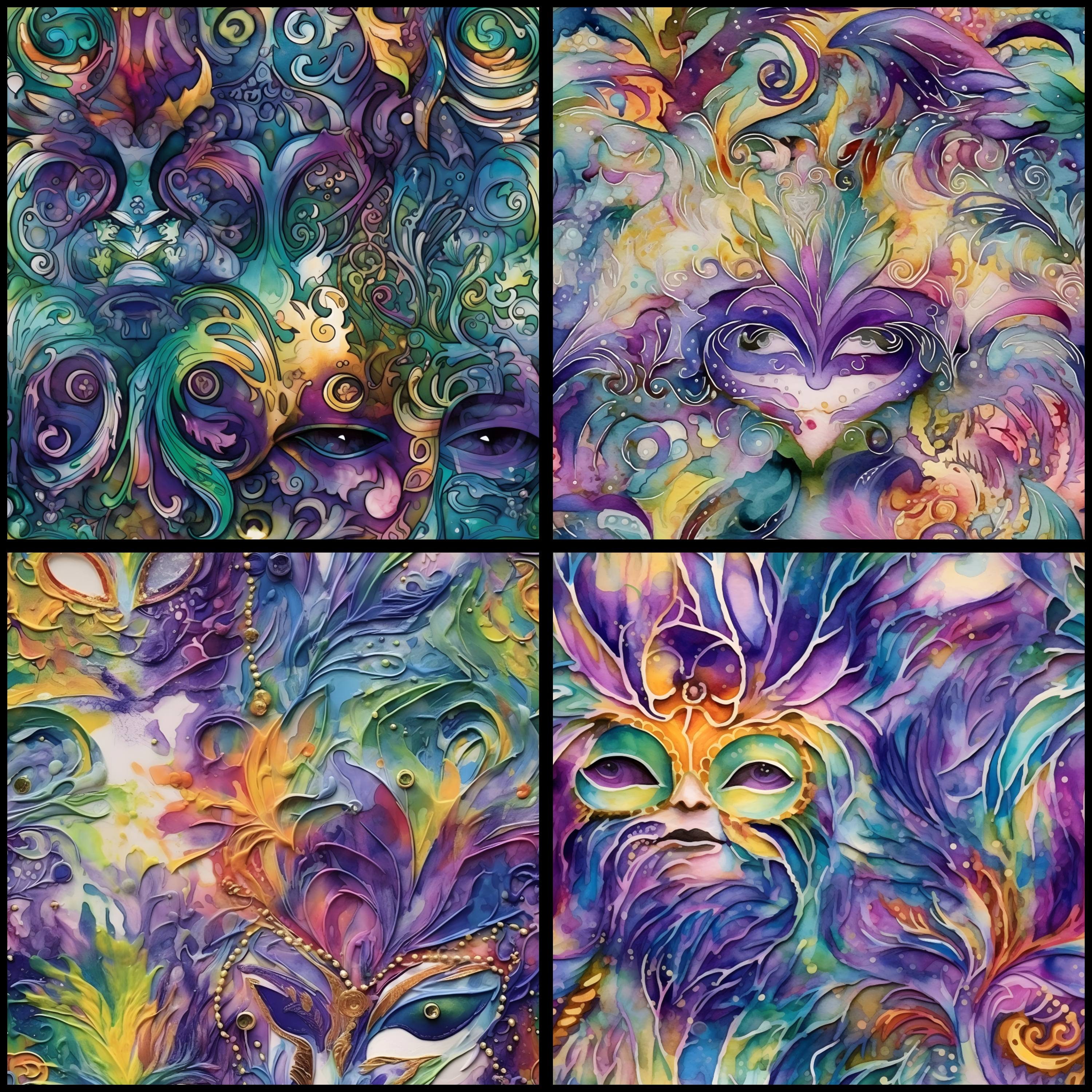 Digital Paper Mardi Gras Pattern Instant Download Seamless Digital ...