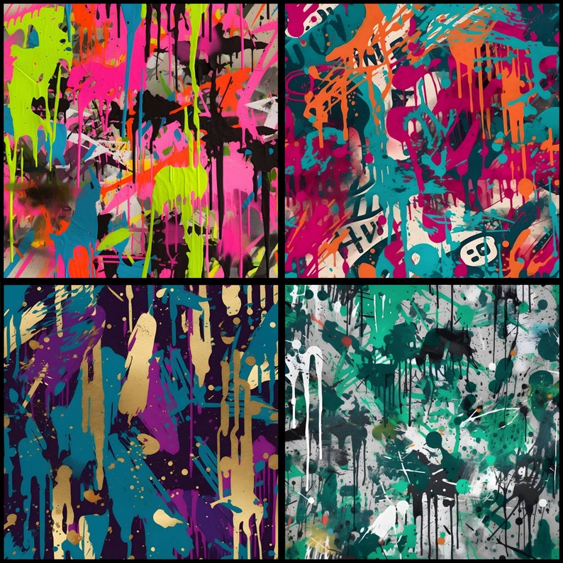 Digital Paper Graffiti Pattern Seamless Instant Download Digital ...