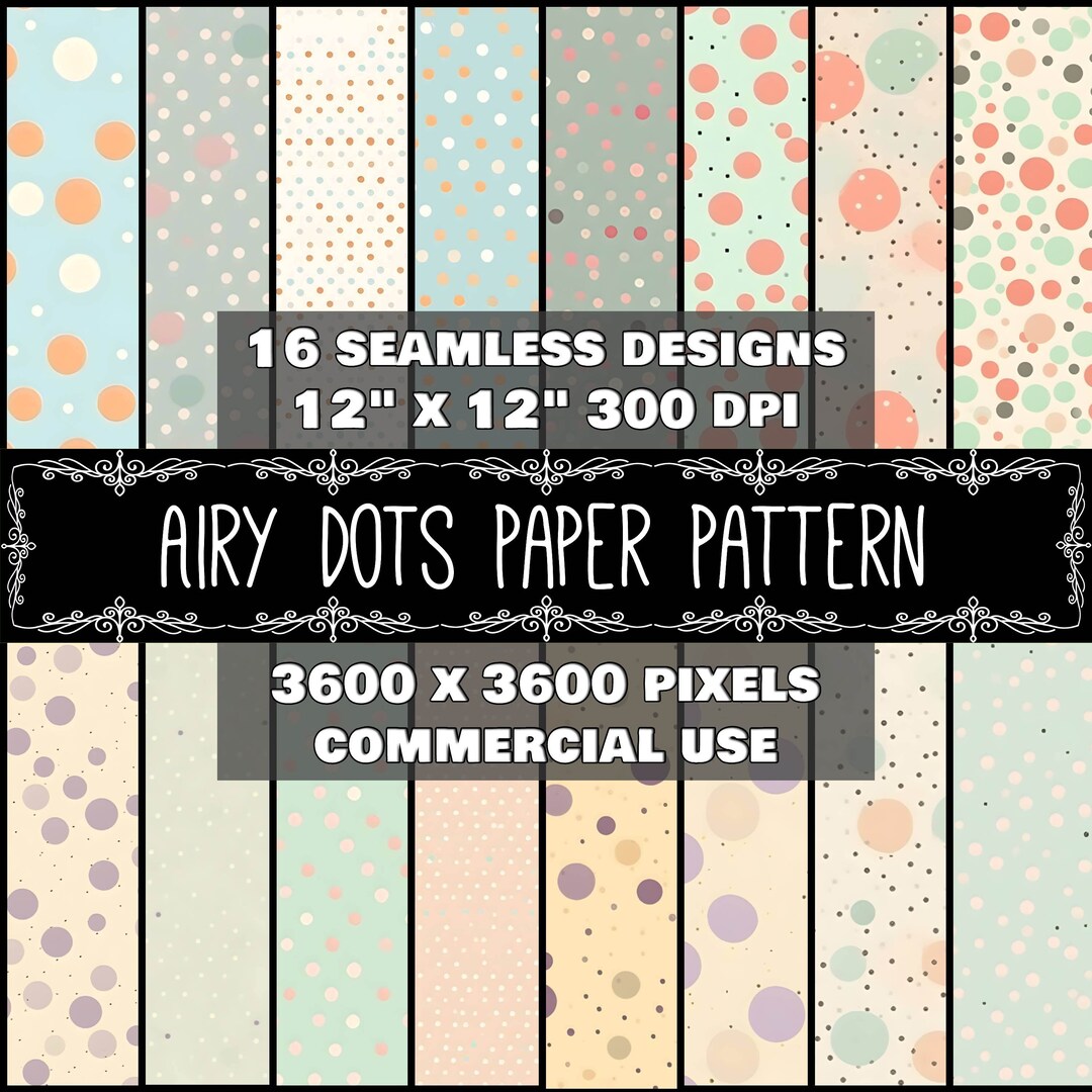 Digital Paper Polka Dot Pattern Instant Download Seamless Digital ...