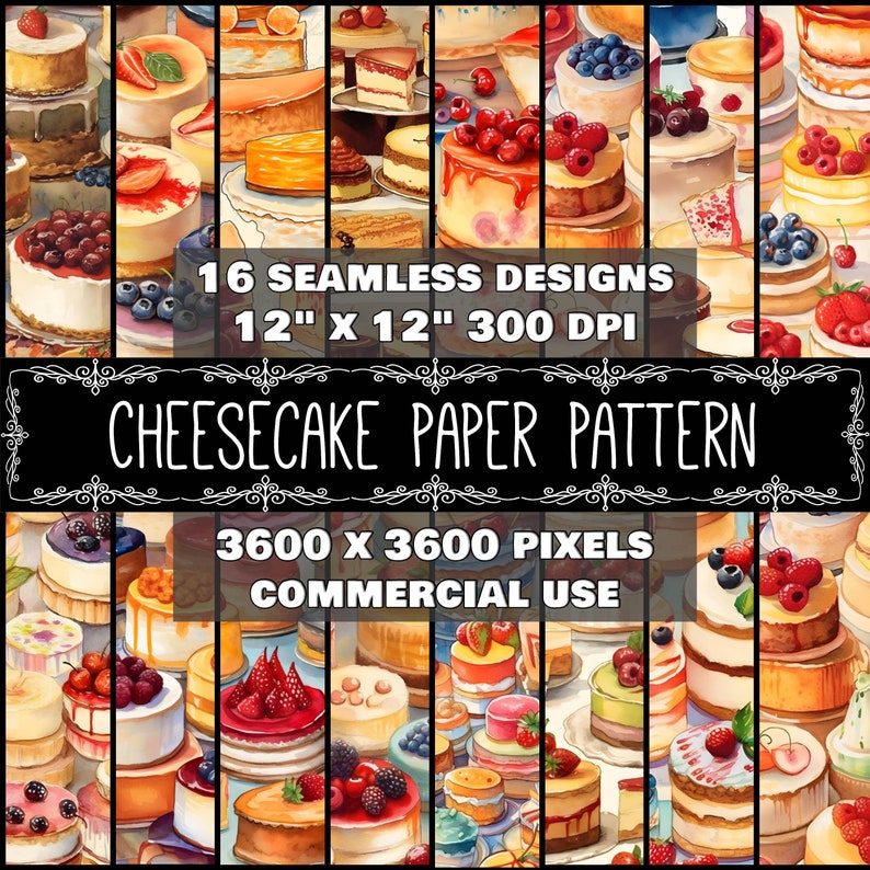 Digital Paper Cheesecake Pattern Instant Download Seamless Digital ...