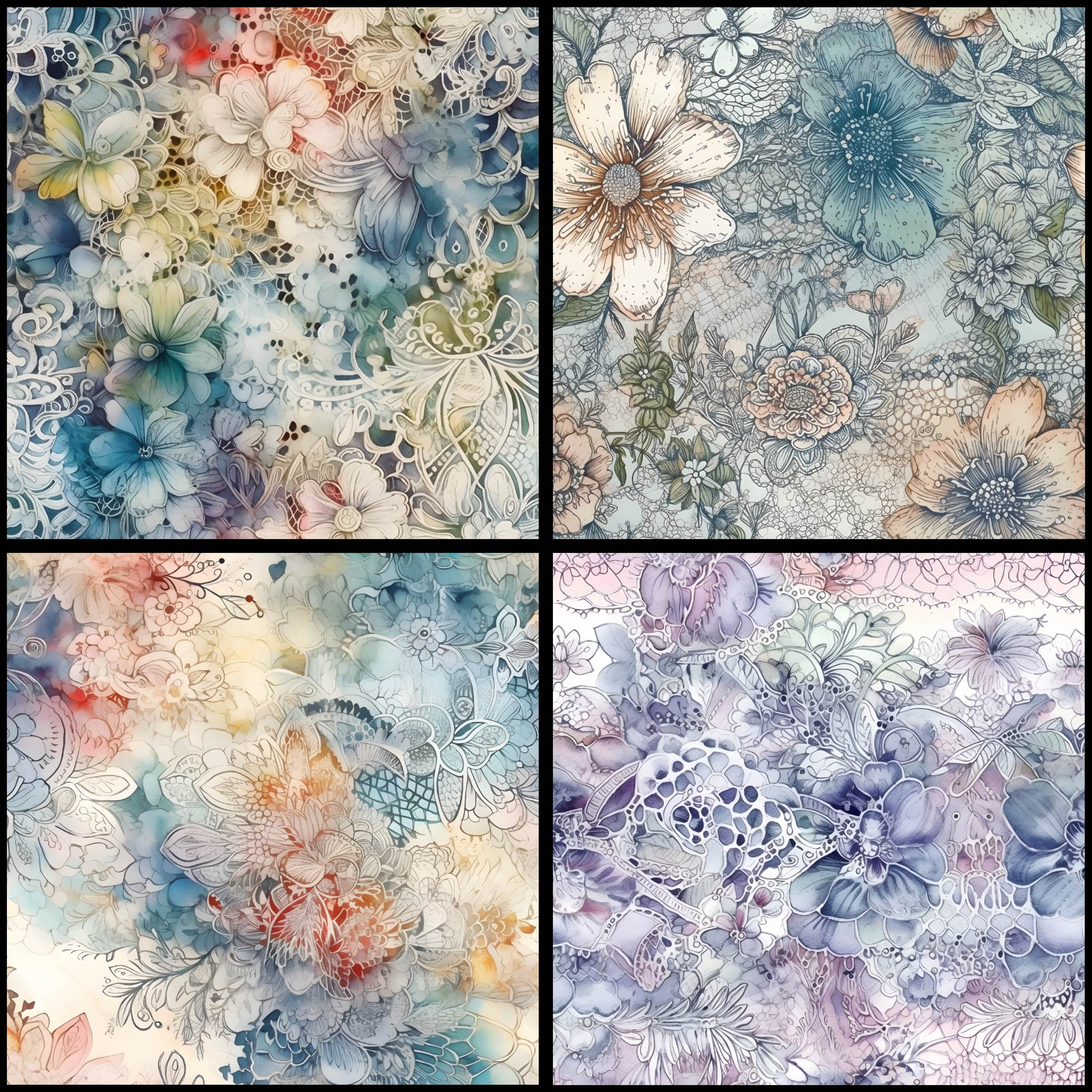 Digital Paper Lace Pattern Instant Download Seamless Vintage Lace Paper ...