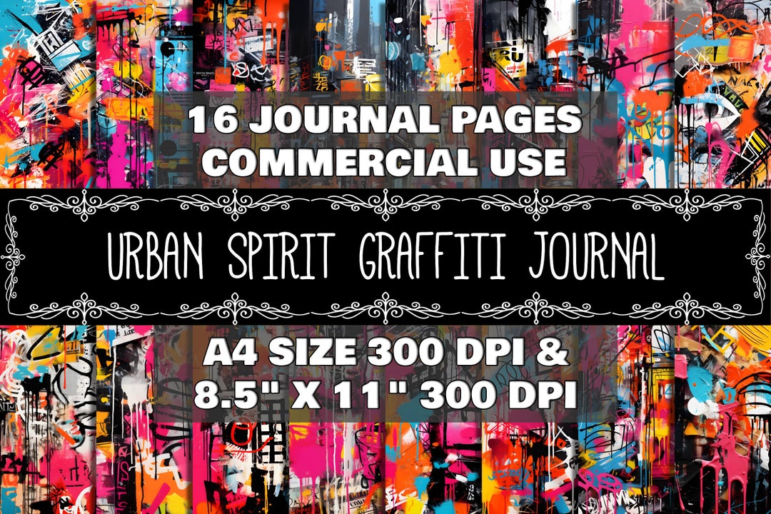 Digital Journal Graffiti Pattern Instant Download Printable Journal ...