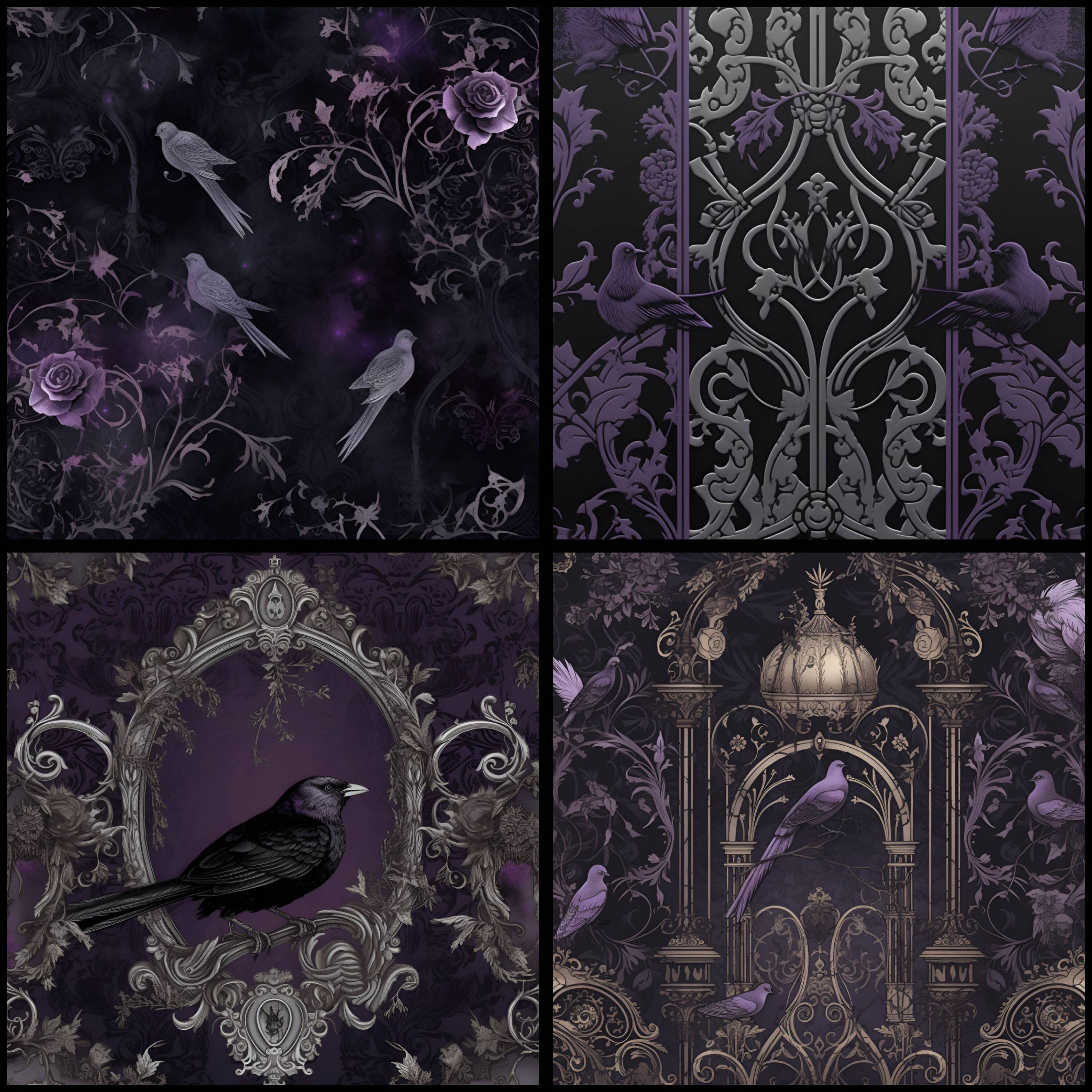 Digital Paper Gothic Pattern Instant Download Digital Raven Design ...
