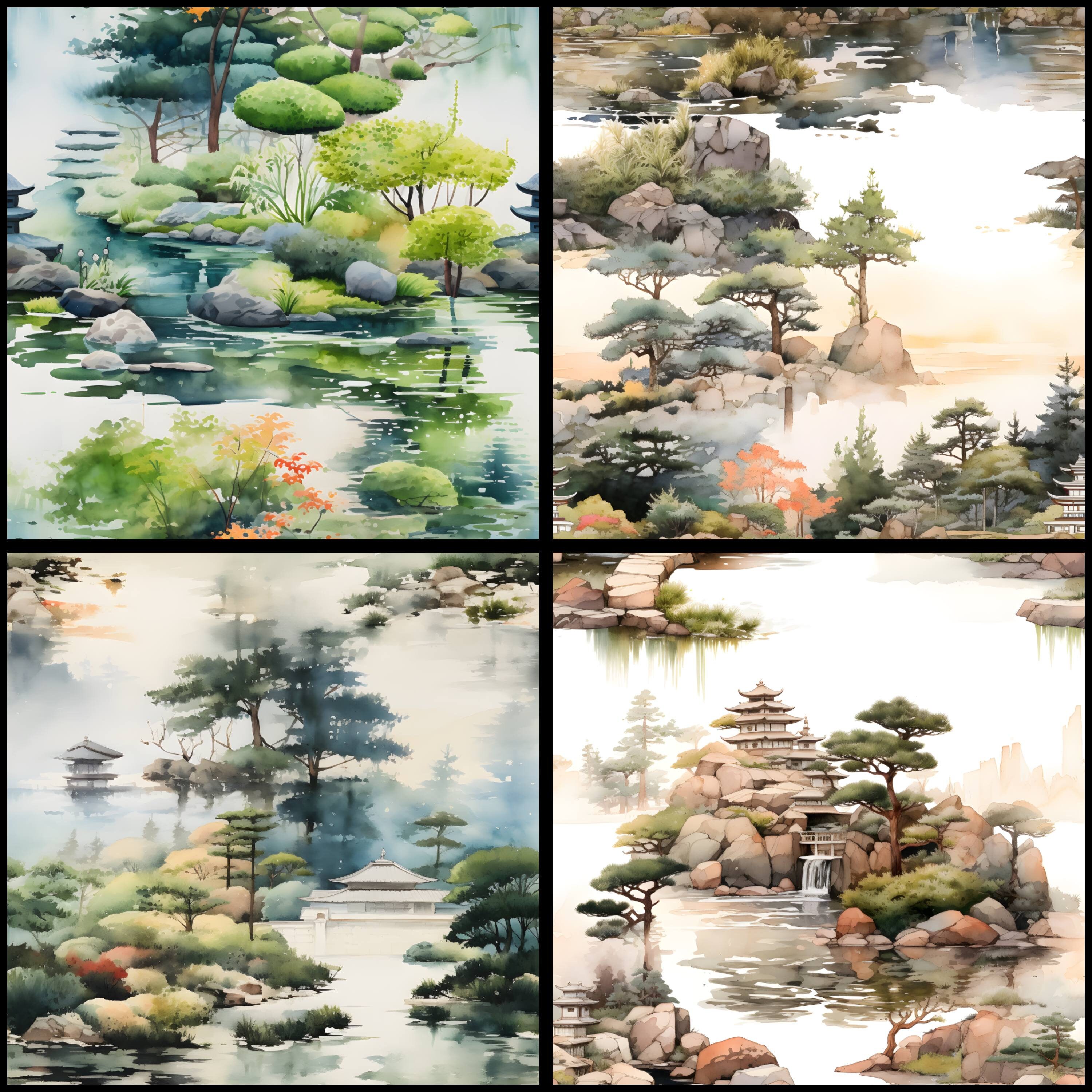 Digital Paper Zen Garden Pattern Instant Download Seamless Digital Zen ...