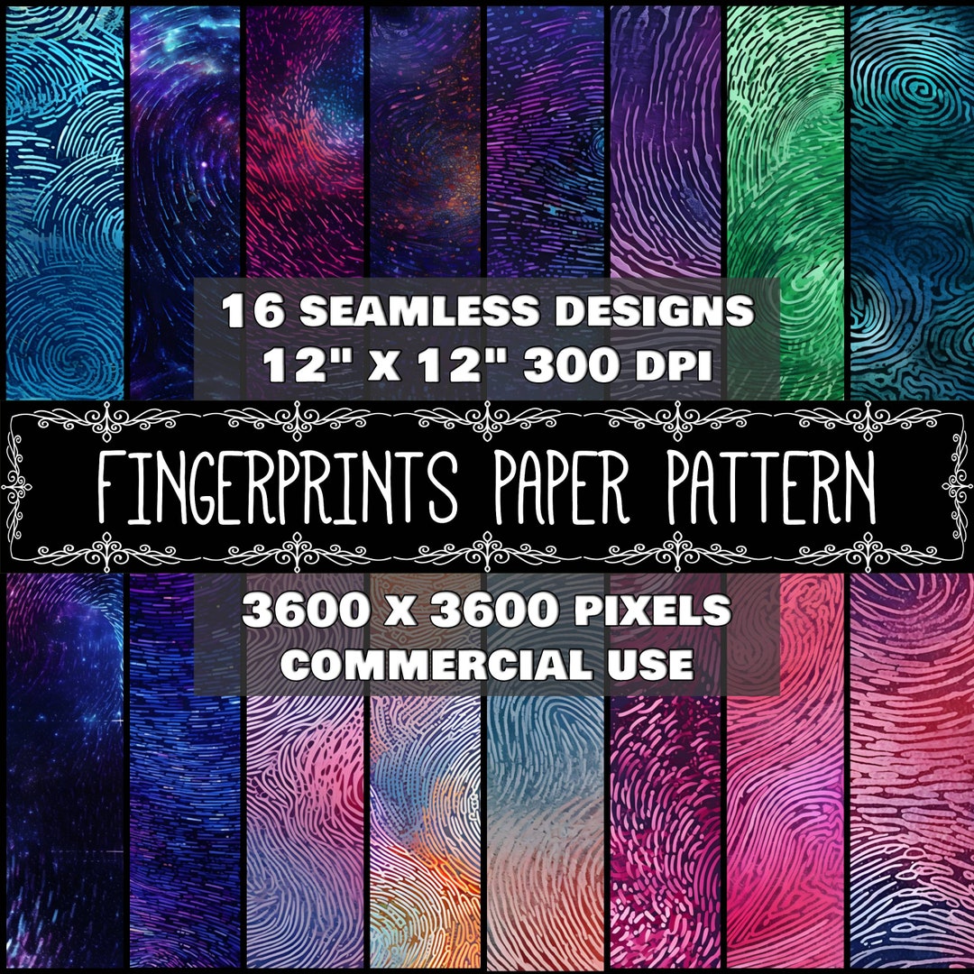 Digital Paper Fingerprints Pattern Instant Download Seamless Digital ...