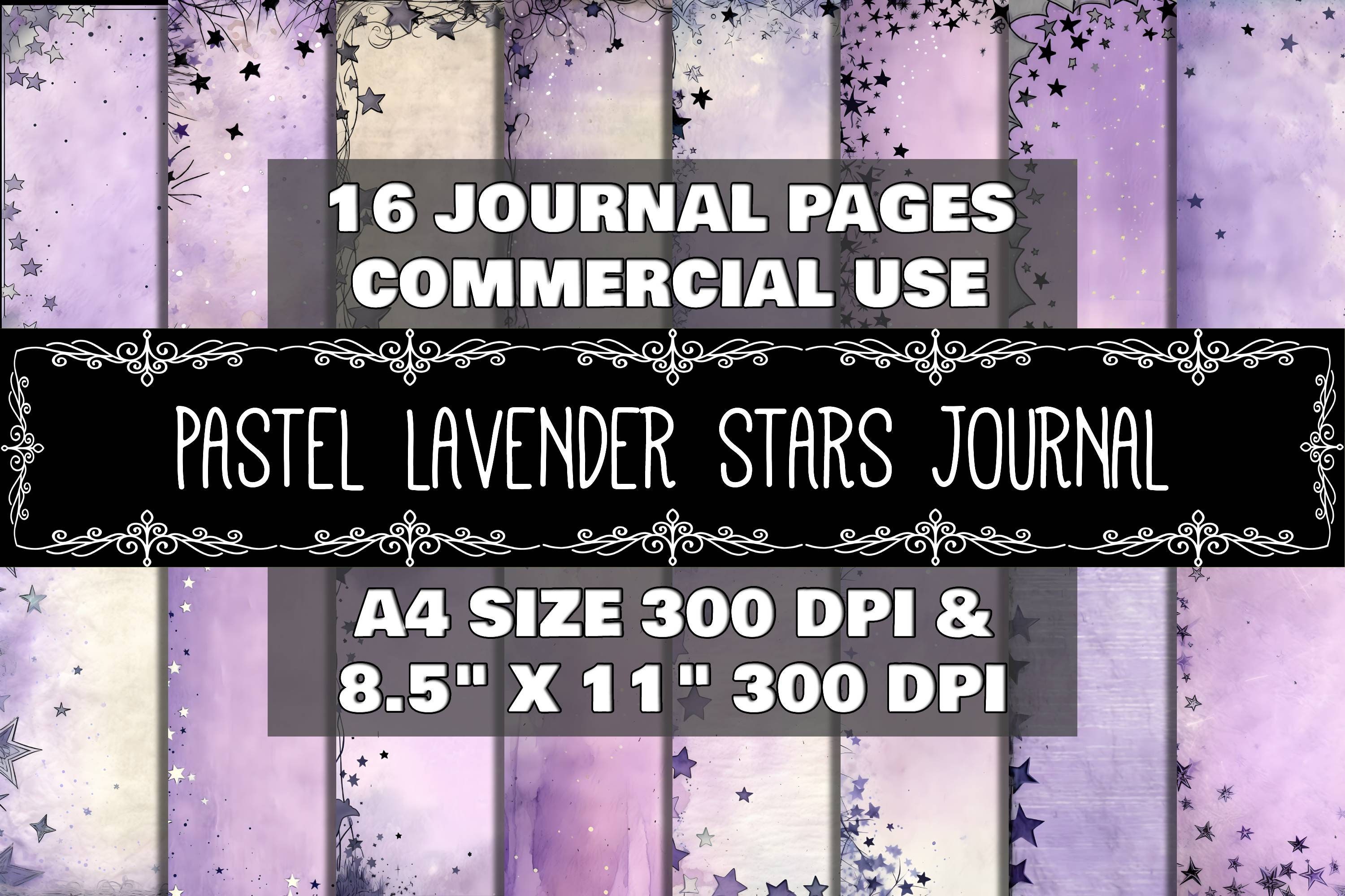 Digital Journal Star Pattern Instant Download Digital Journal Lavender ...