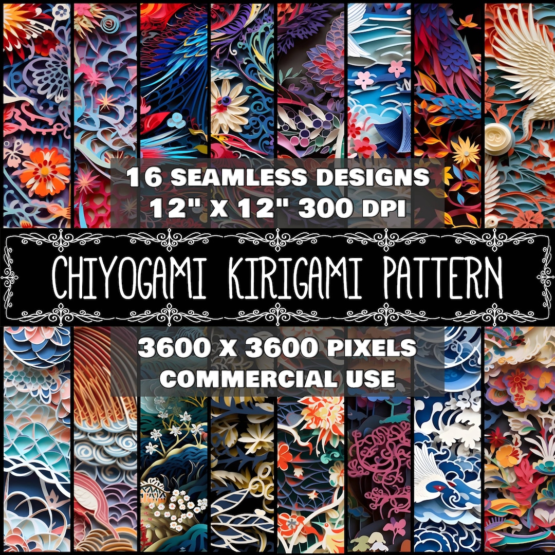 Digital Paper Kirigami Pattern Instant Download Seamless Digital ...