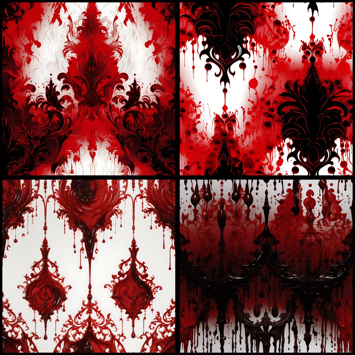 Halloween Digital Paper Blood Pattern Instant Download Seamless Digital ...