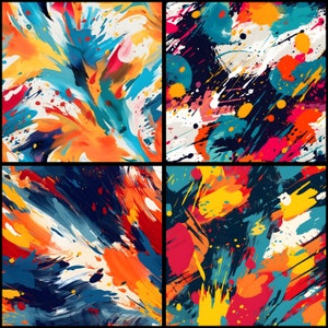 Digital Paper Expressionist Pattern Instant Download Seamless Digital ...