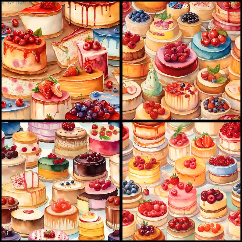 Digital Paper Cheesecake Pattern Instant Download Seamless Digital ...