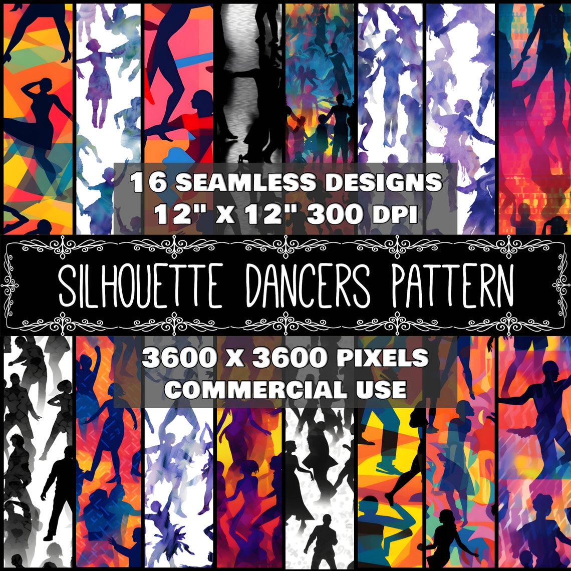 Digital Paper Dancer Pattern Instant Download Seamless Digital ...