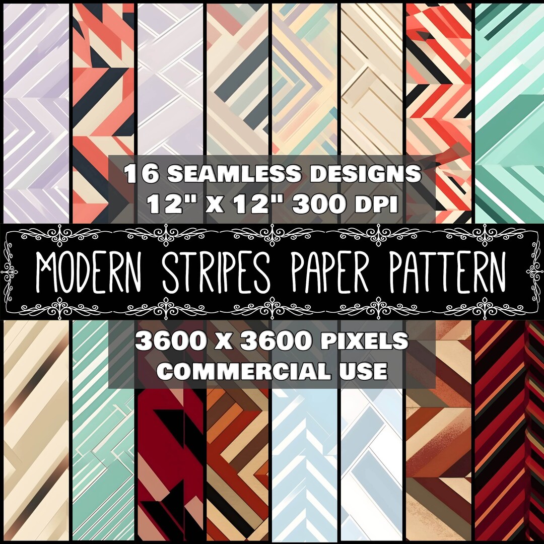 Digital Paper Stripes Pattern Instant Download Seamless Digital ...