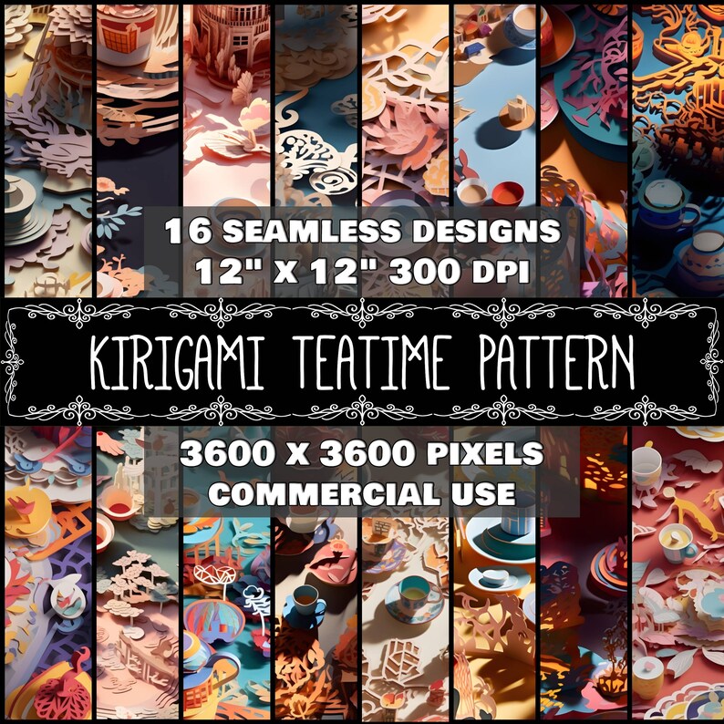 Digital Paper Kirigami Pattern Instant Download Seamless Digital ...