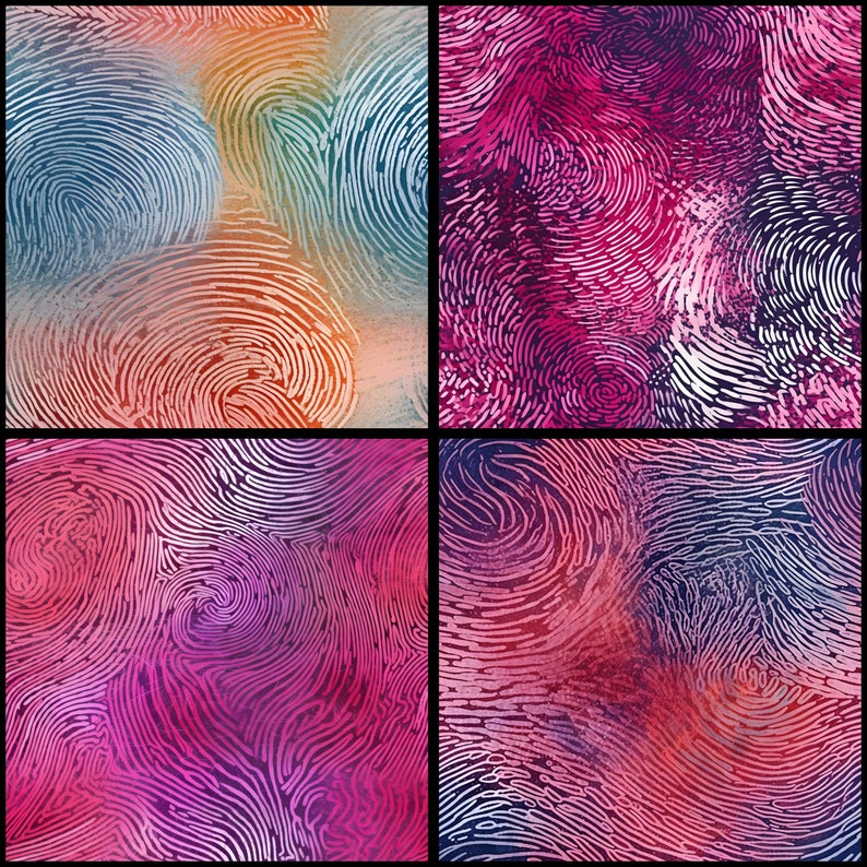 Digital Paper Fingerprints Pattern Instant Download Seamless Digital ...
