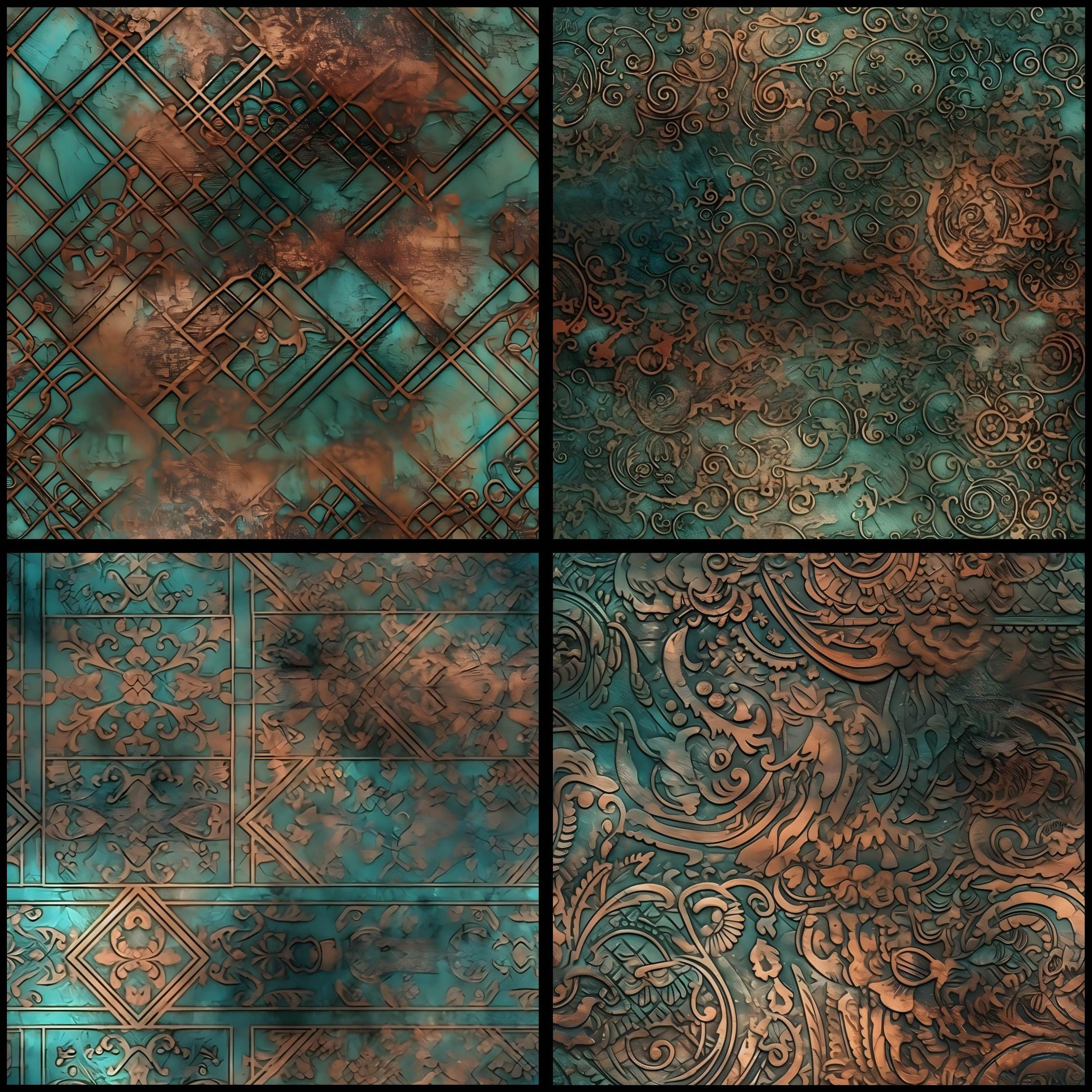Digital Paper Copper Patina Pattern Instant Download Seamless Digital ...