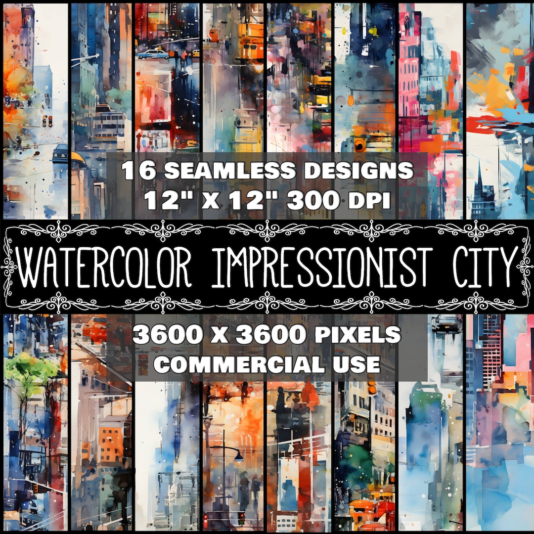 Digital Paper Impressionist Pattern Instant Download Seamless Digital ...