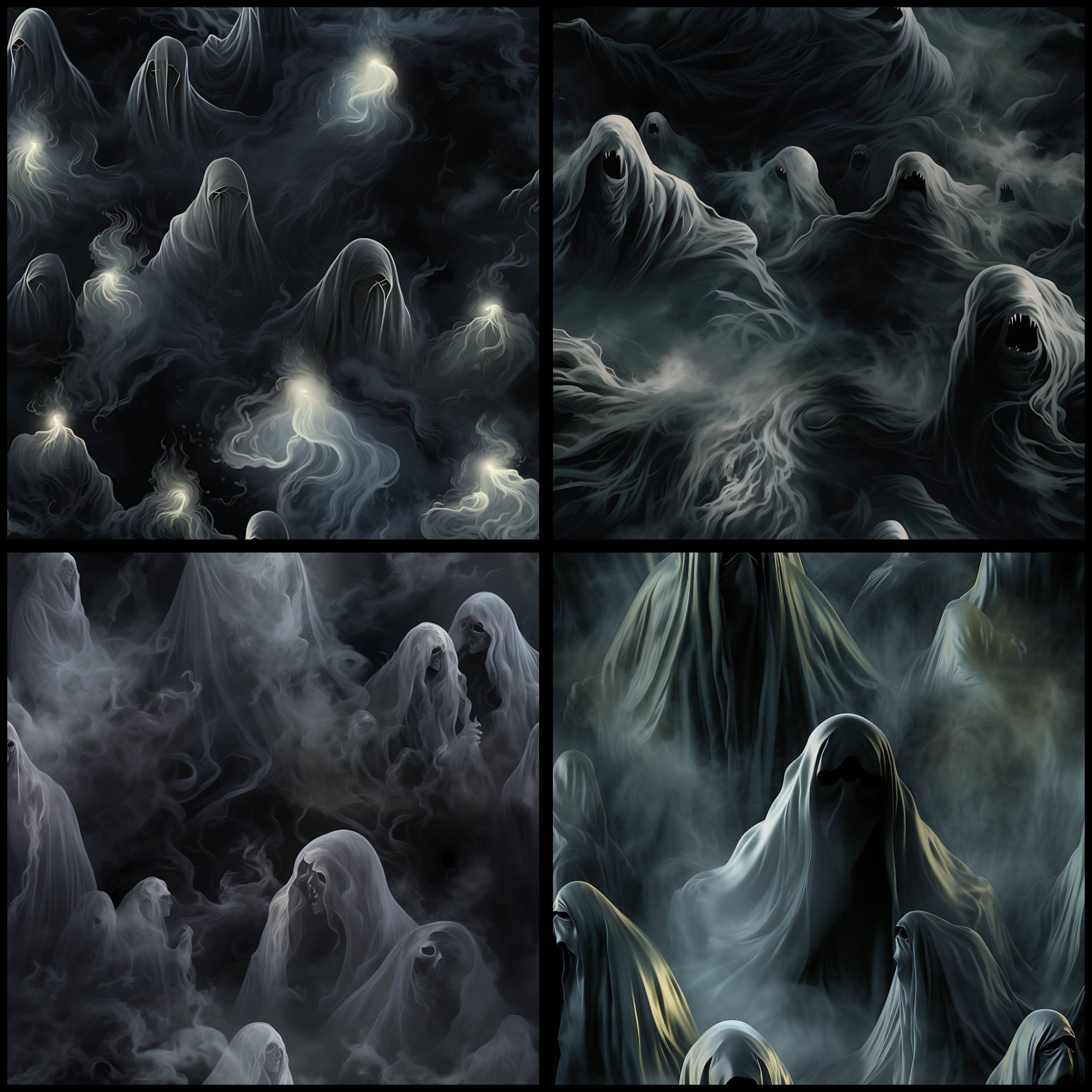 Halloween Digital Paper Spectral Pattern Instant Download Seamless ...