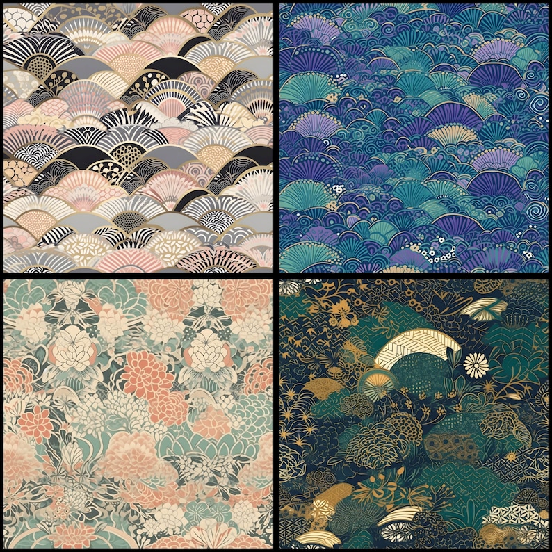 Digital Paper Chiyogami Pattern Instant Download Seamless Chiyogami ...