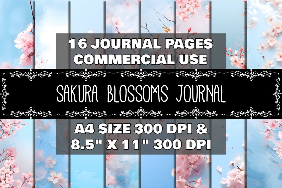 Digital Journal Sakura Pattern Instant Download Printable Journal ...