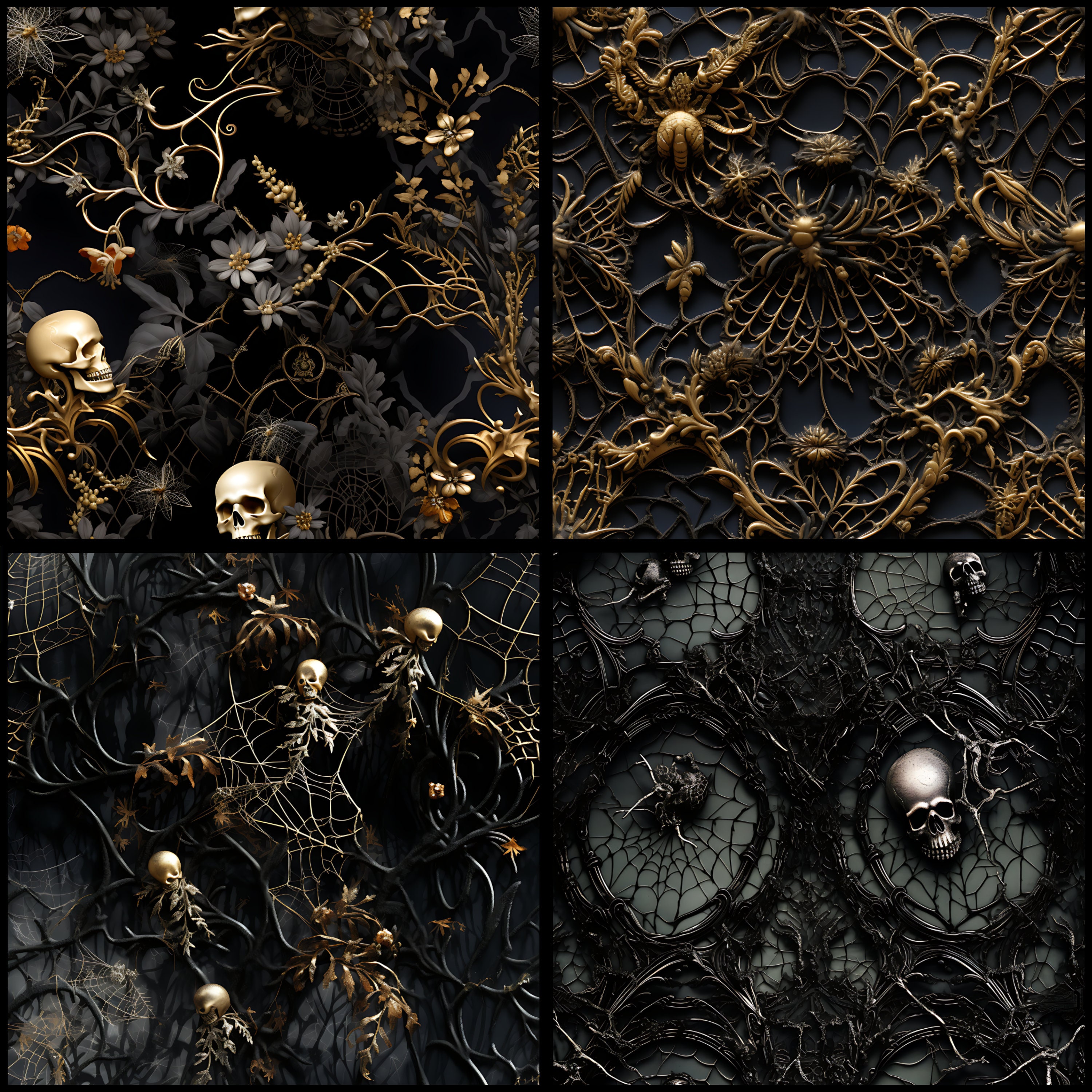 Halloween Digital Paper Lace Pattern Instant Download Seamless Digital ...