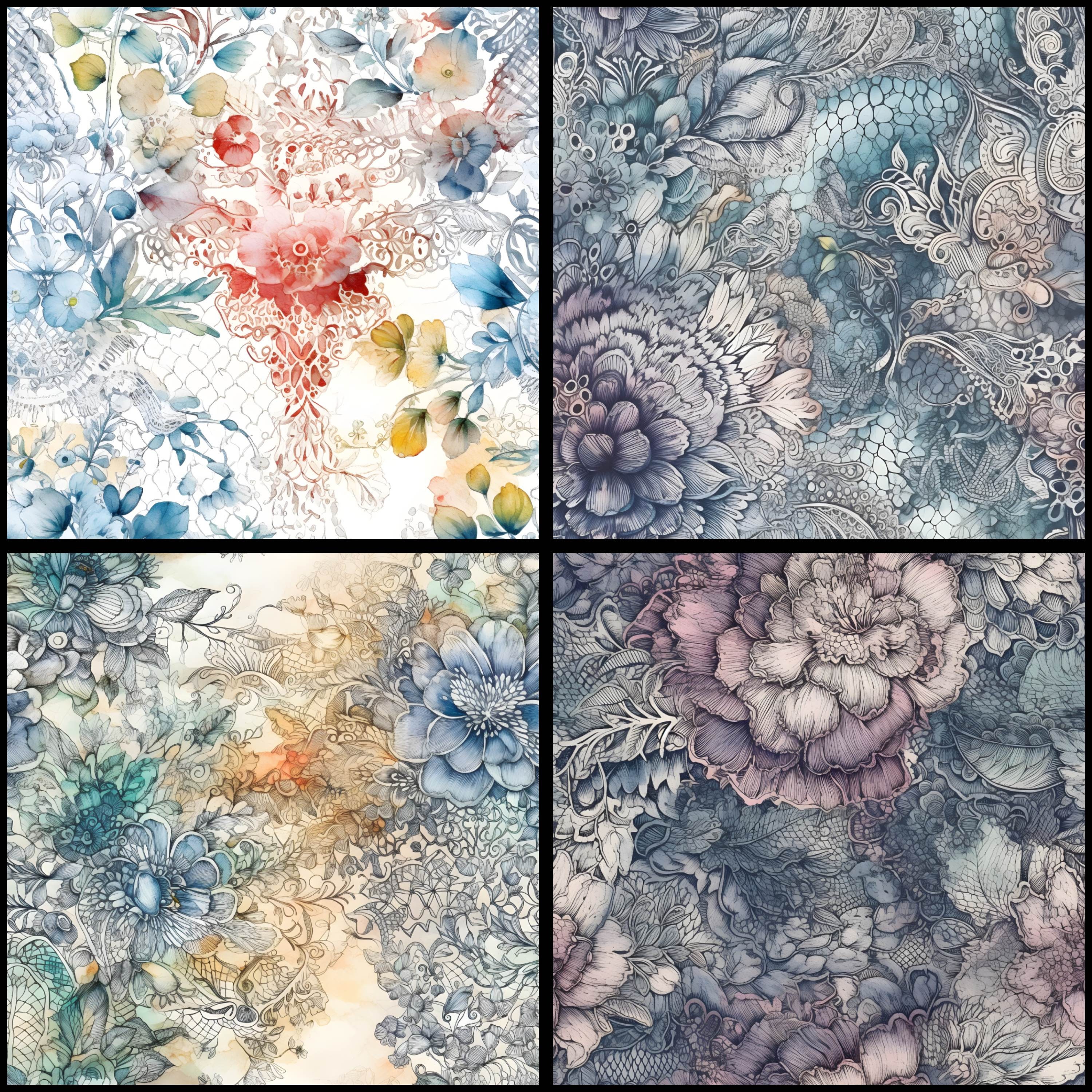 Digital Paper Lace Pattern Instant Download Seamless Vintage Lace Paper ...