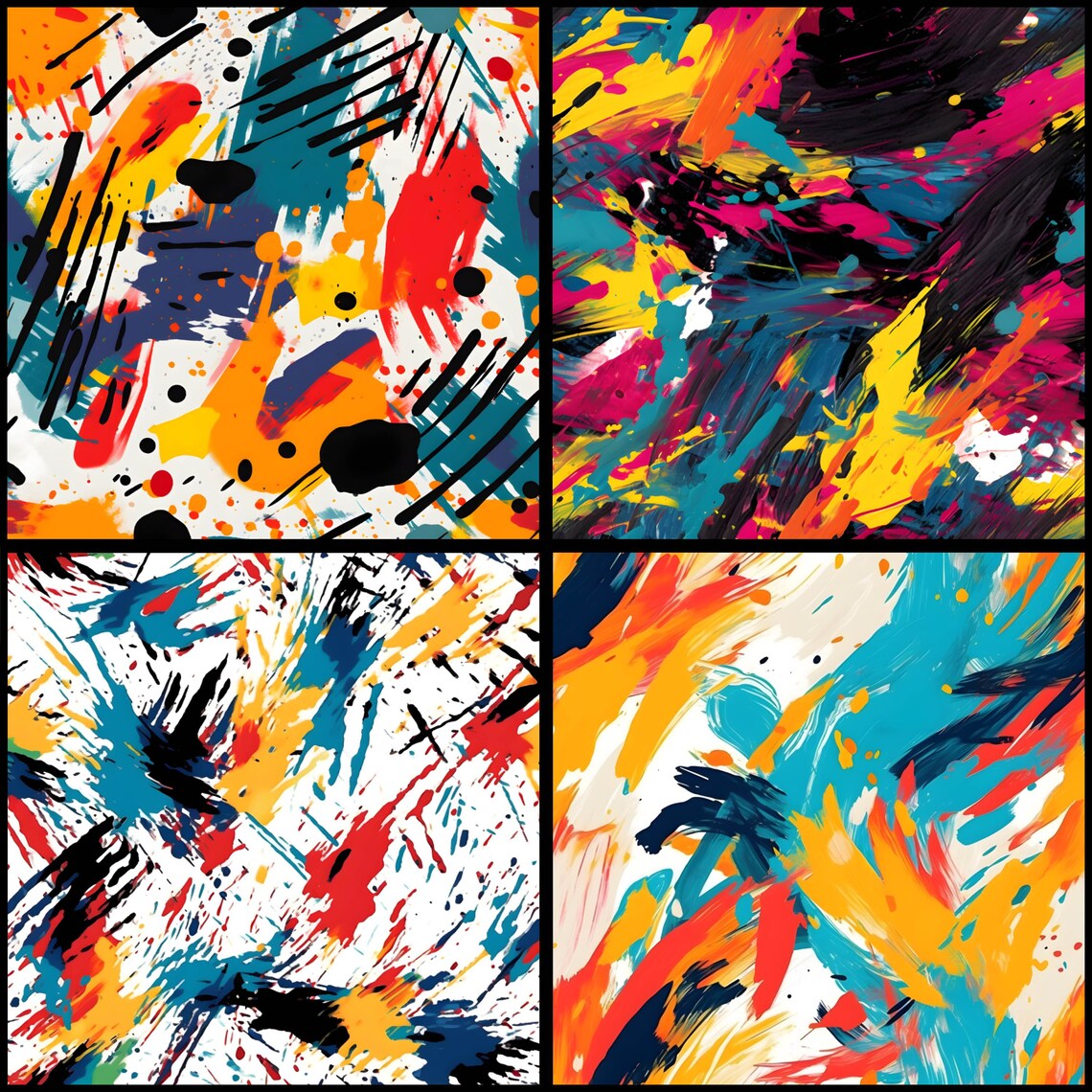 Digital Paper Expressionist Pattern Instant Download Seamless Digital ...