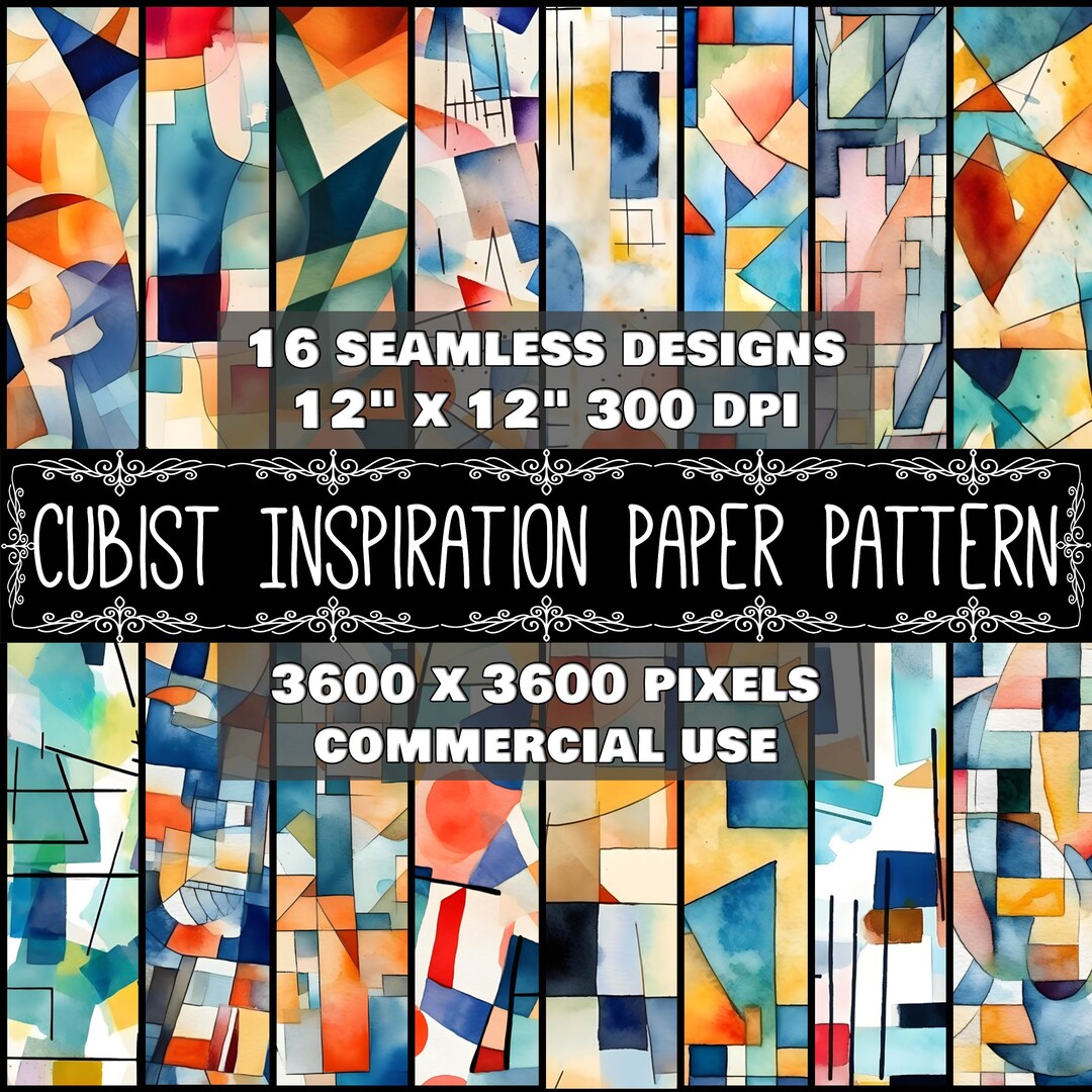 Digital Paper Cubist Pattern Instant Download Seamless Digital Cubist ...