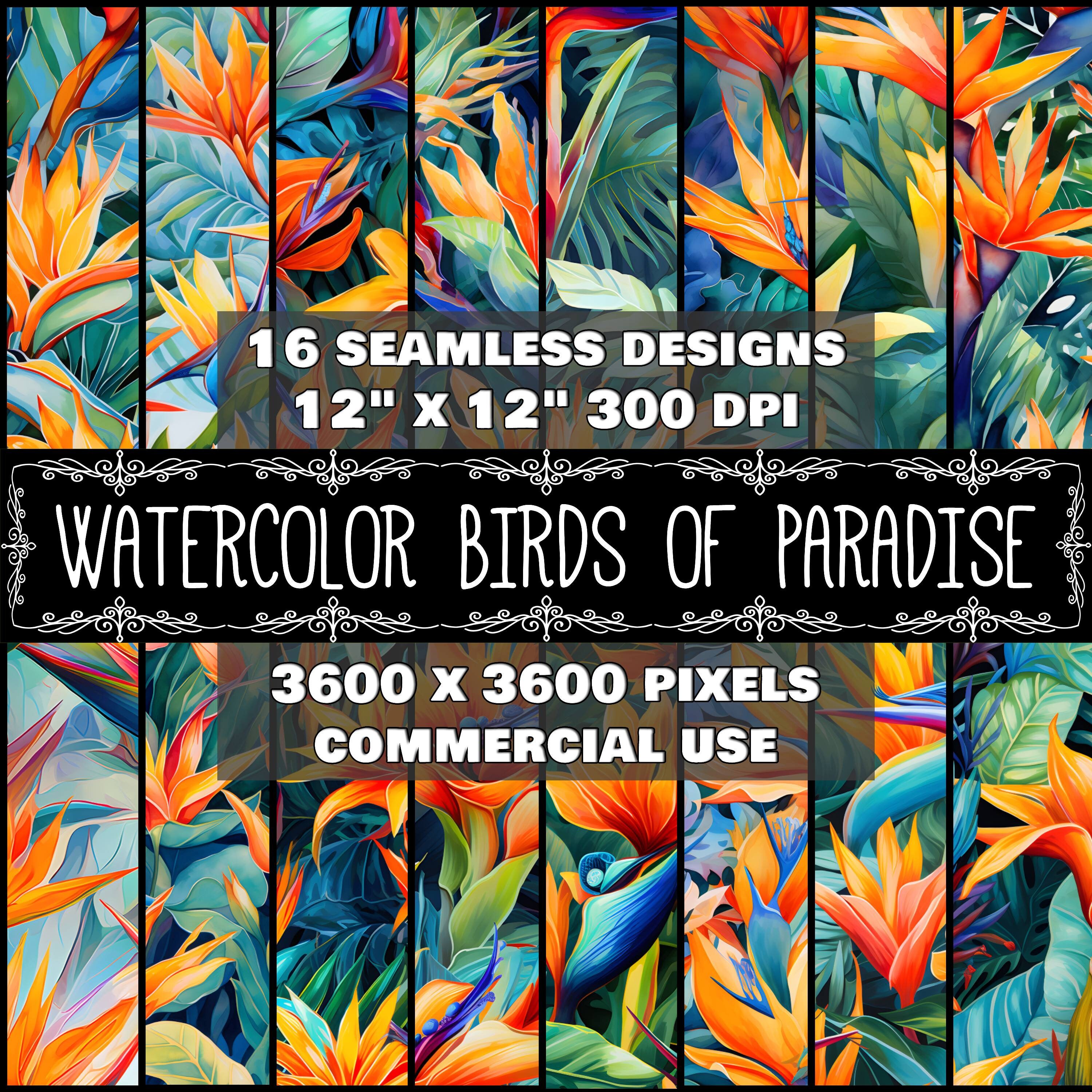 Digital Paper Bird of Paradise Pattern Instant Download Seamless ...