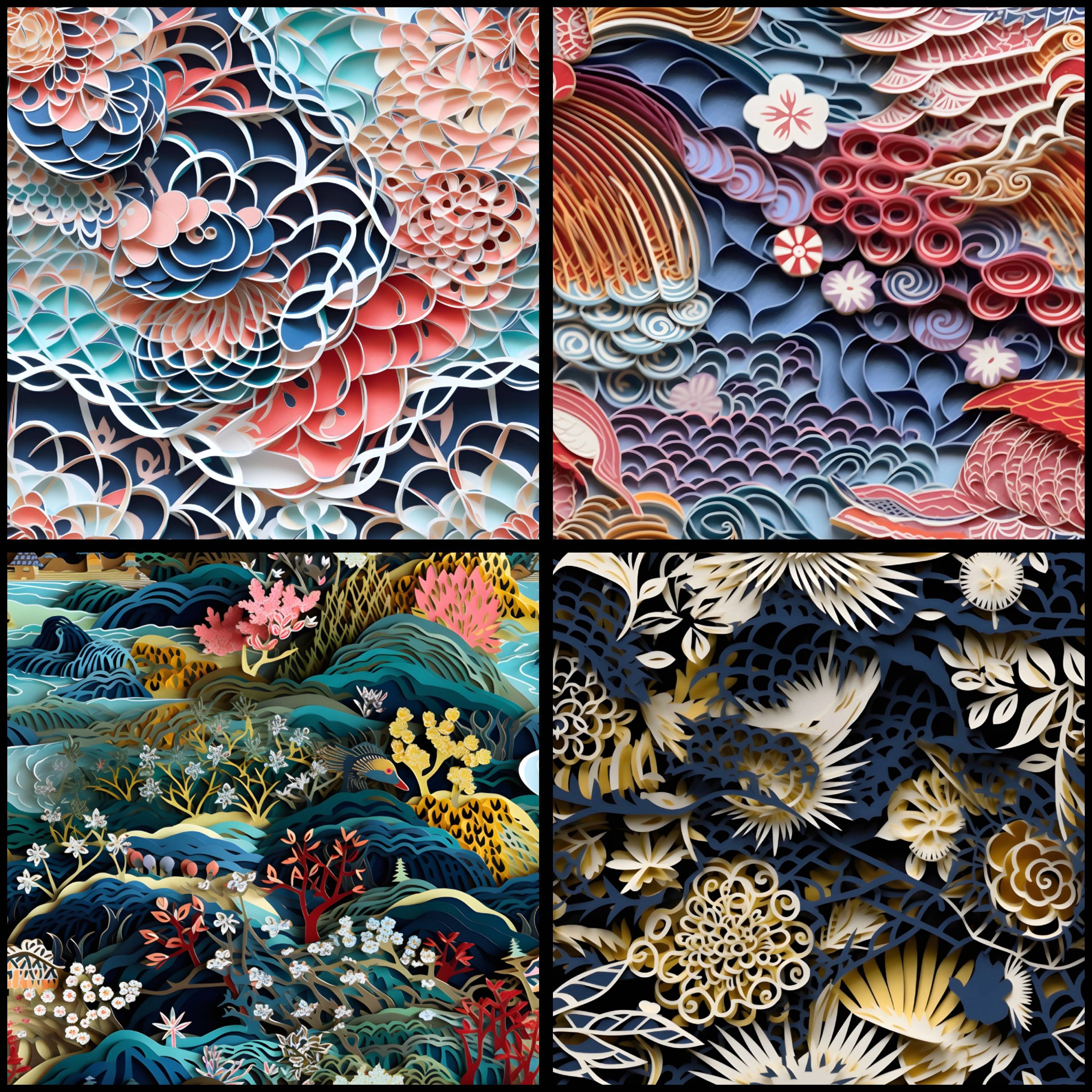 Digital Paper Kirigami Pattern Instant Download Seamless Digital ...