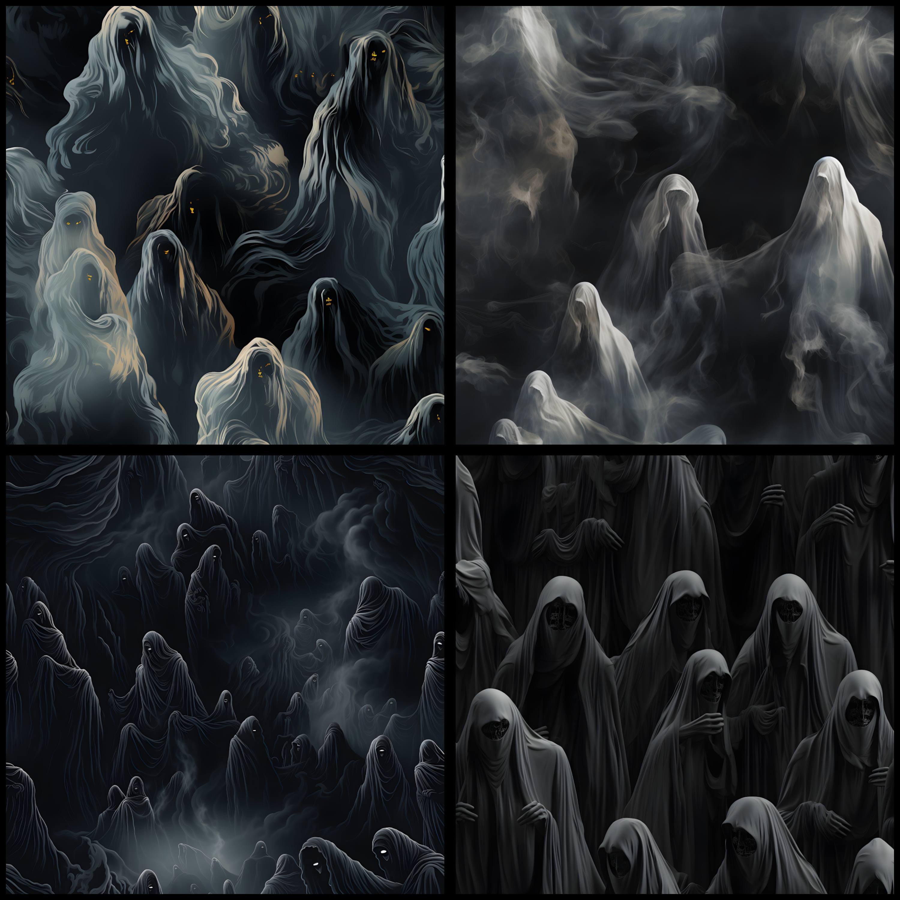 Halloween Digital Paper Spectral Pattern Instant Download Seamless ...