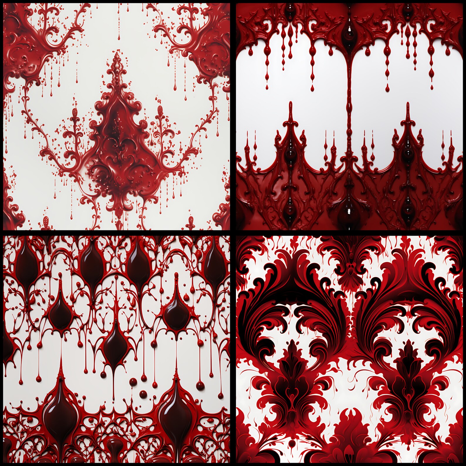 Halloween Digital Paper Blood Pattern Instant Download Seamless Digital ...