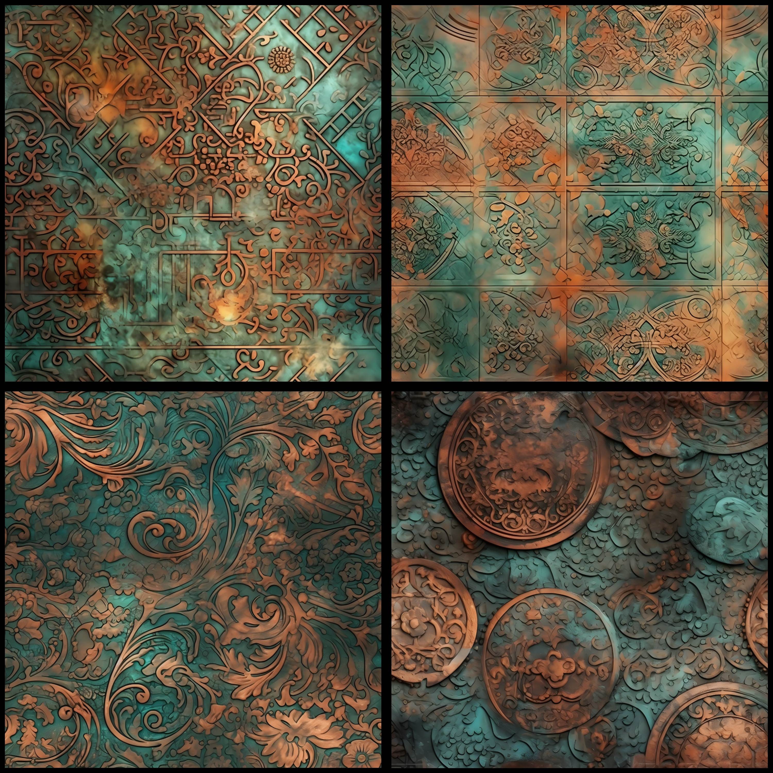 Digital Paper Copper Patina Pattern Instant Download Seamless Digital ...