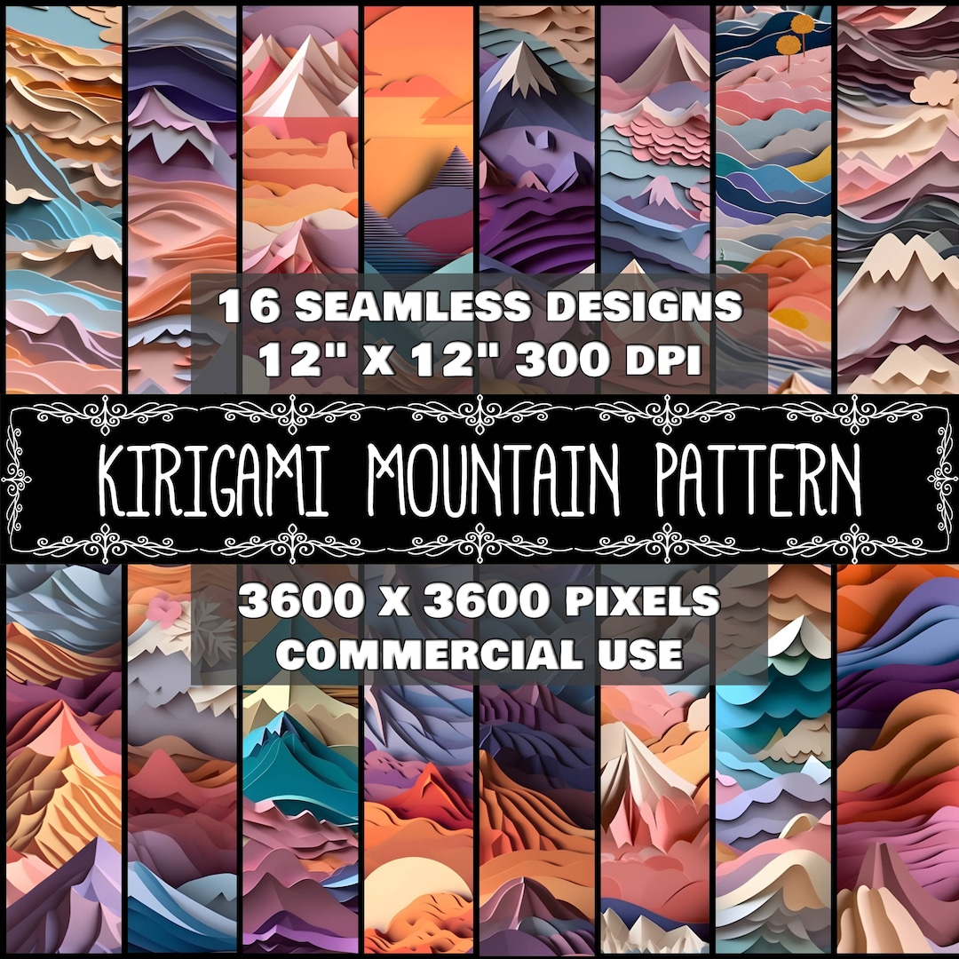 Digital Paper Kirigami Pattern Instant Download Seamless Digital ...